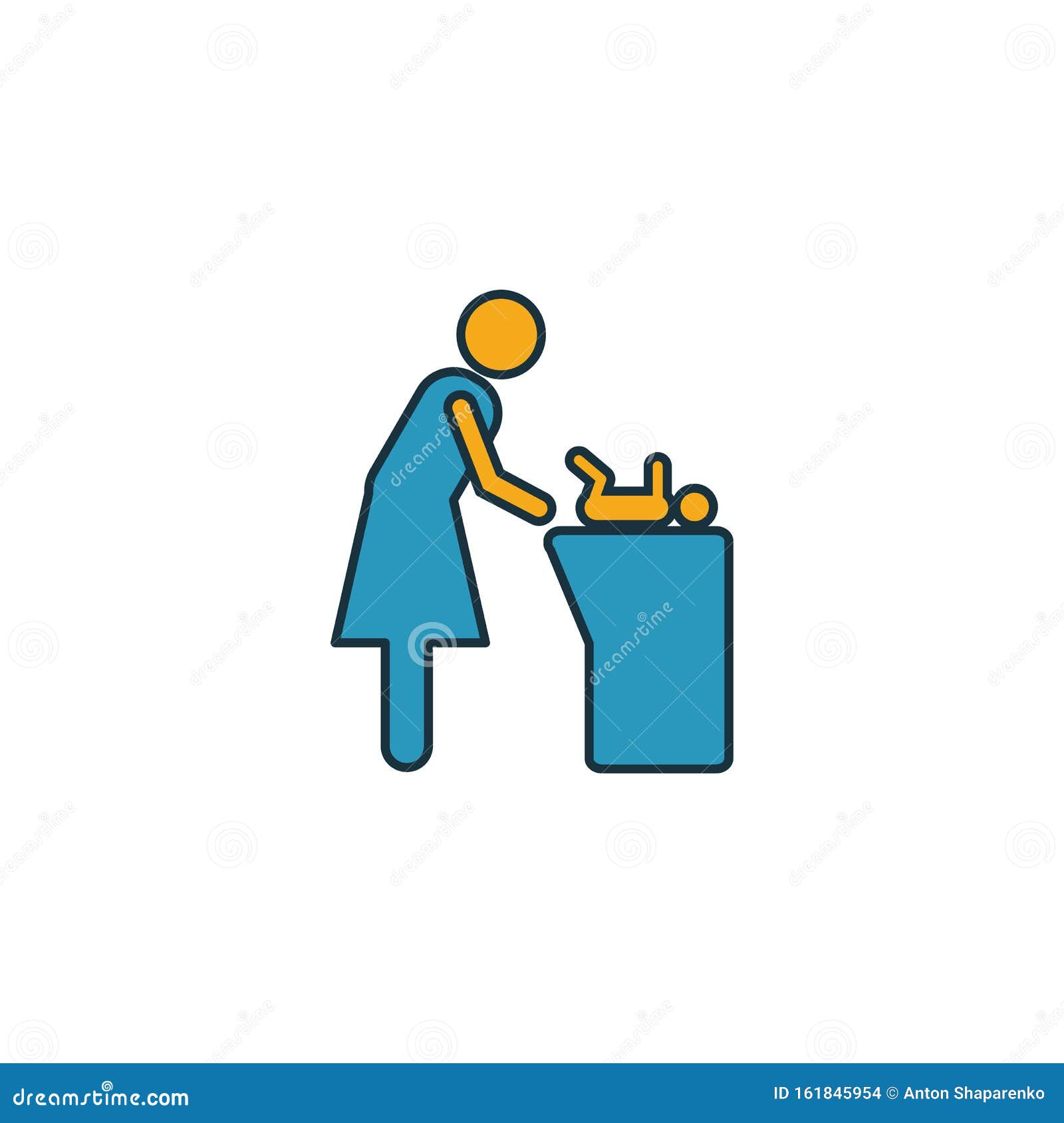 Changing Table Icon Outline Style. Creative Thin Design from Baby ...