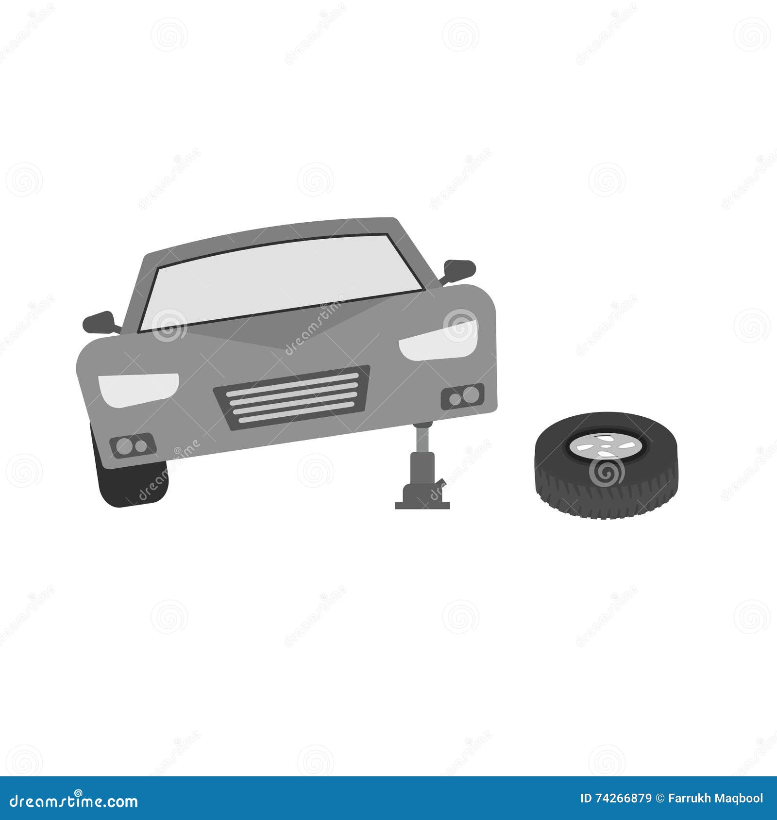 Changing Tyre stock vector. Illustration of tyre, mechanical - 74266879