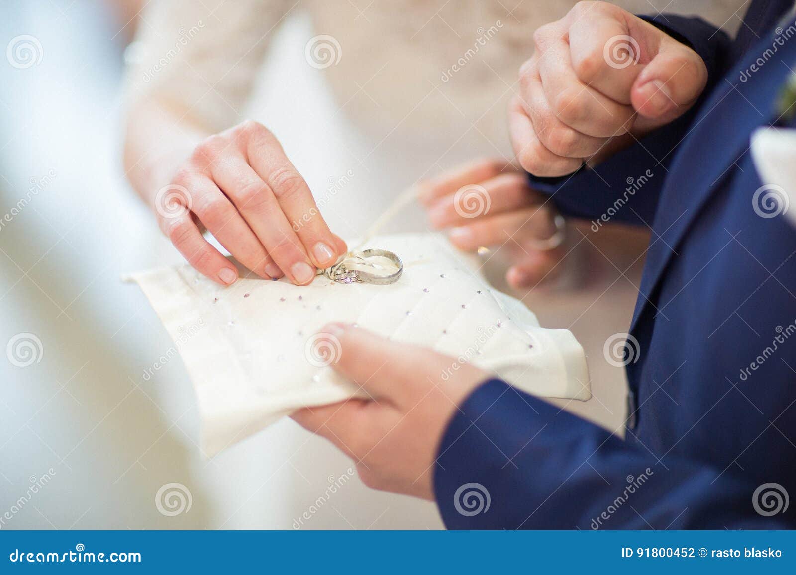 Changing of wedding rings stock photo. Image of blue - 91800452