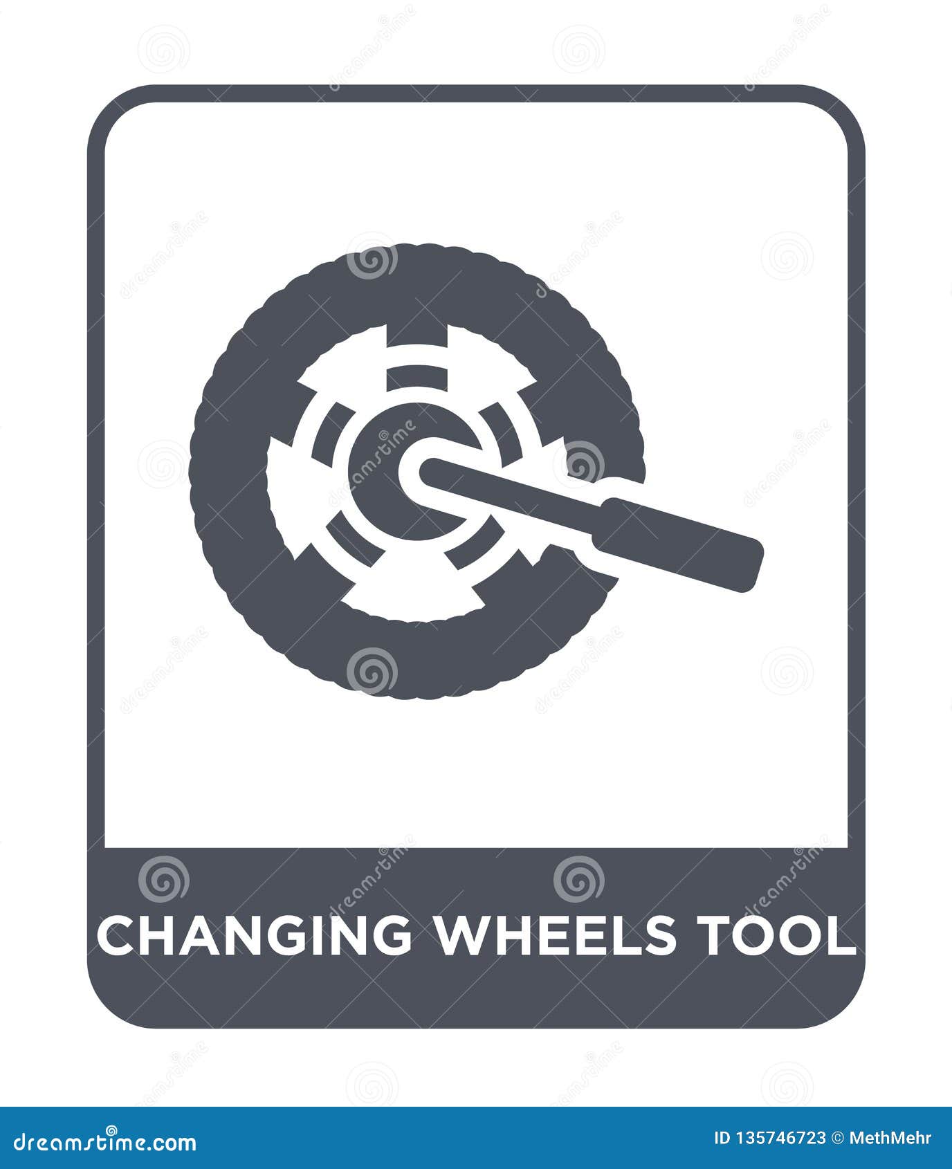 Changing Wheels Tool Icon in Trendy Design Style. Changing Wheels Tool ...
