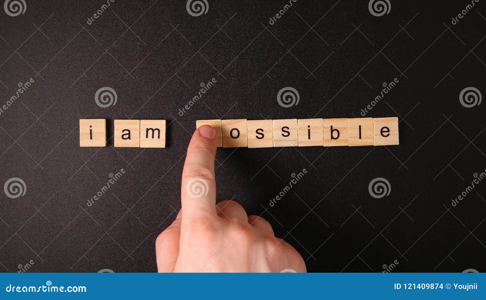 Words Impossible Unable Concept Handwritten On Wooden Log Background ...