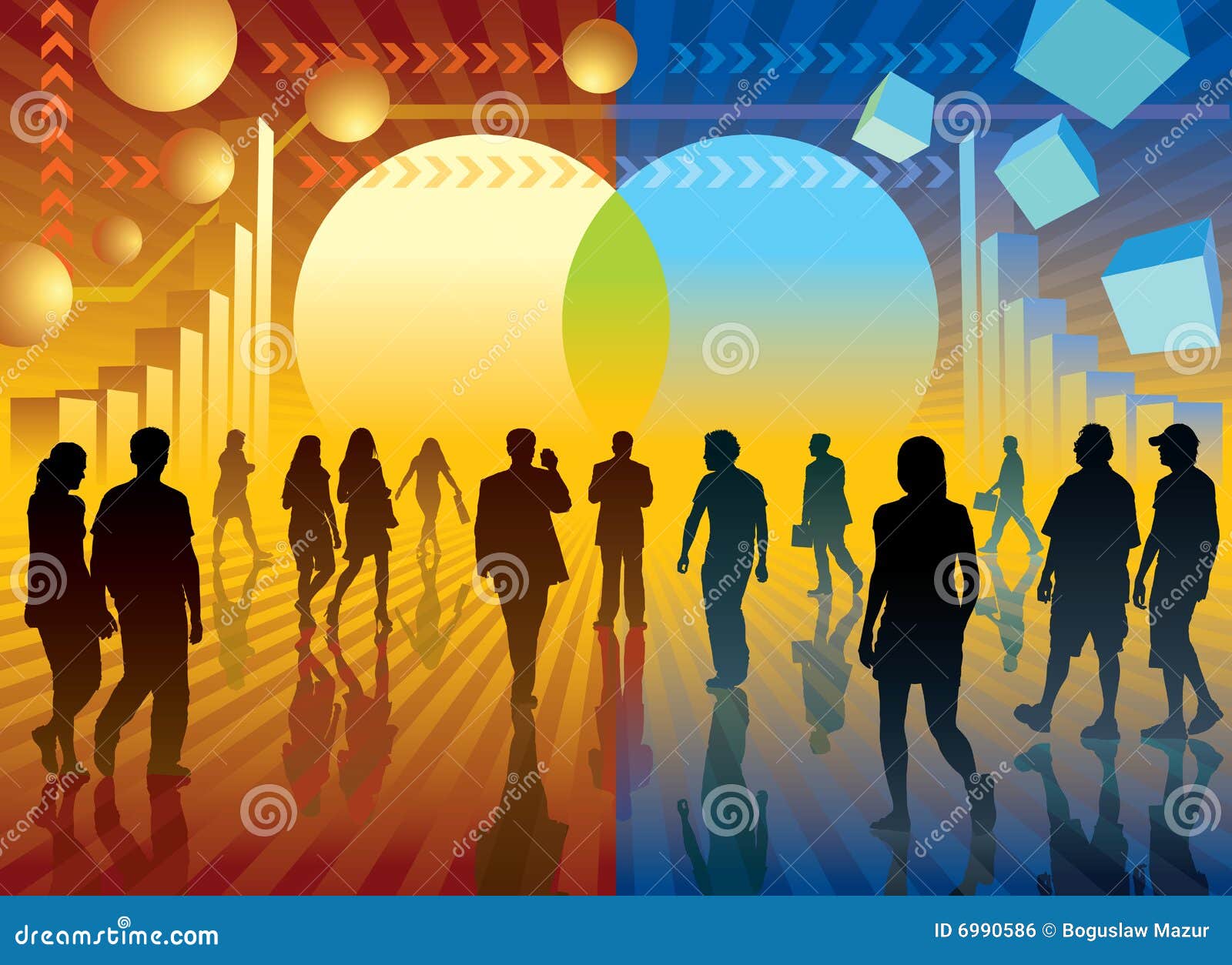 Changing the world stock vector. Illustration of friends - 6990586