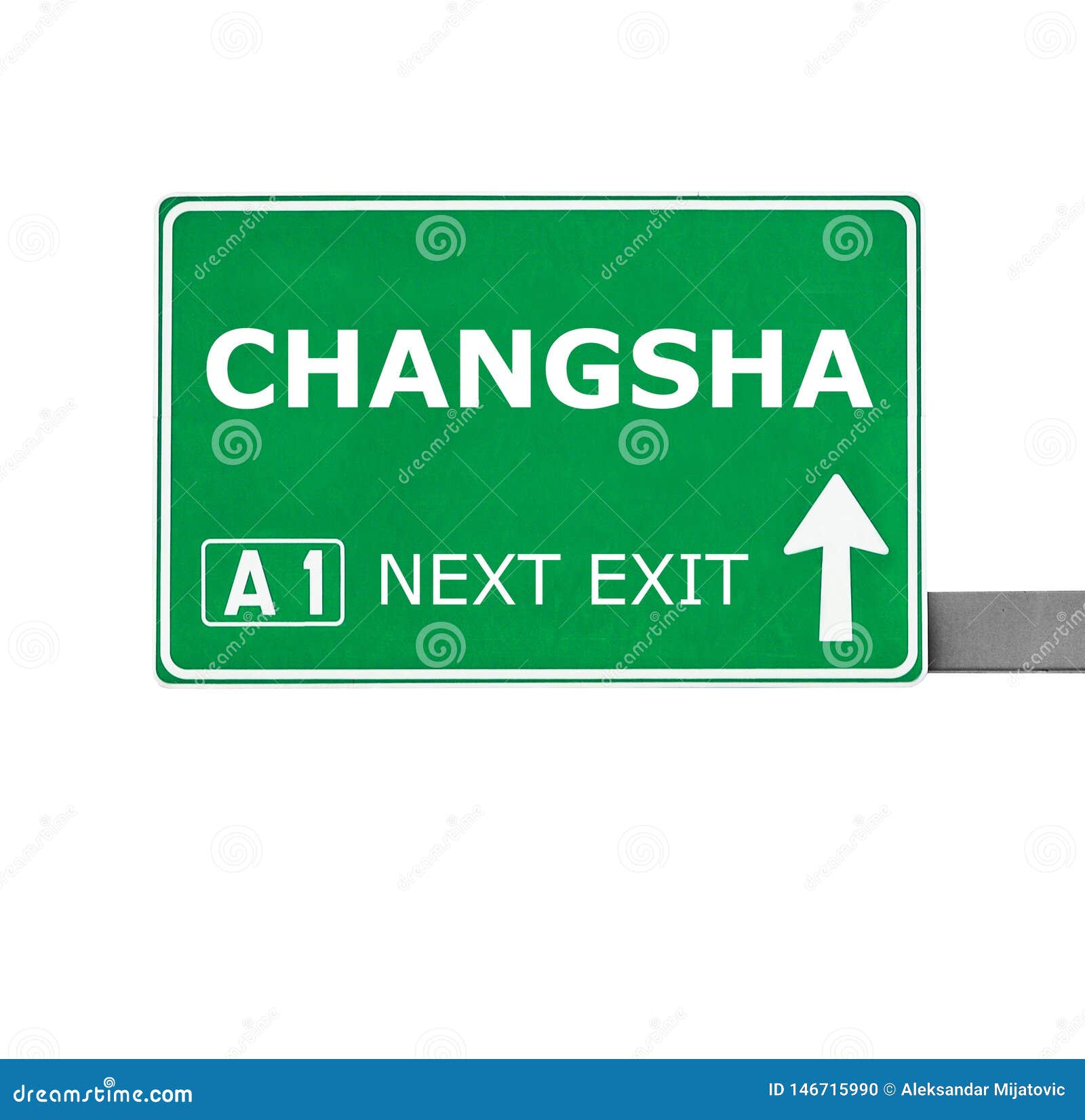 CHANGSHA Road Sign Isolated on White Stock Photo - Image of roadside ...