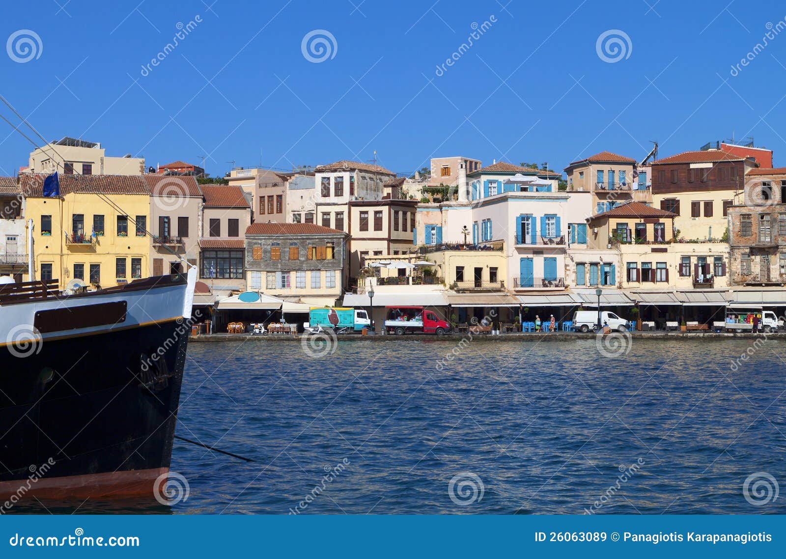 Chania City at Crete Island, Greece Stock Image - Image of castle ...