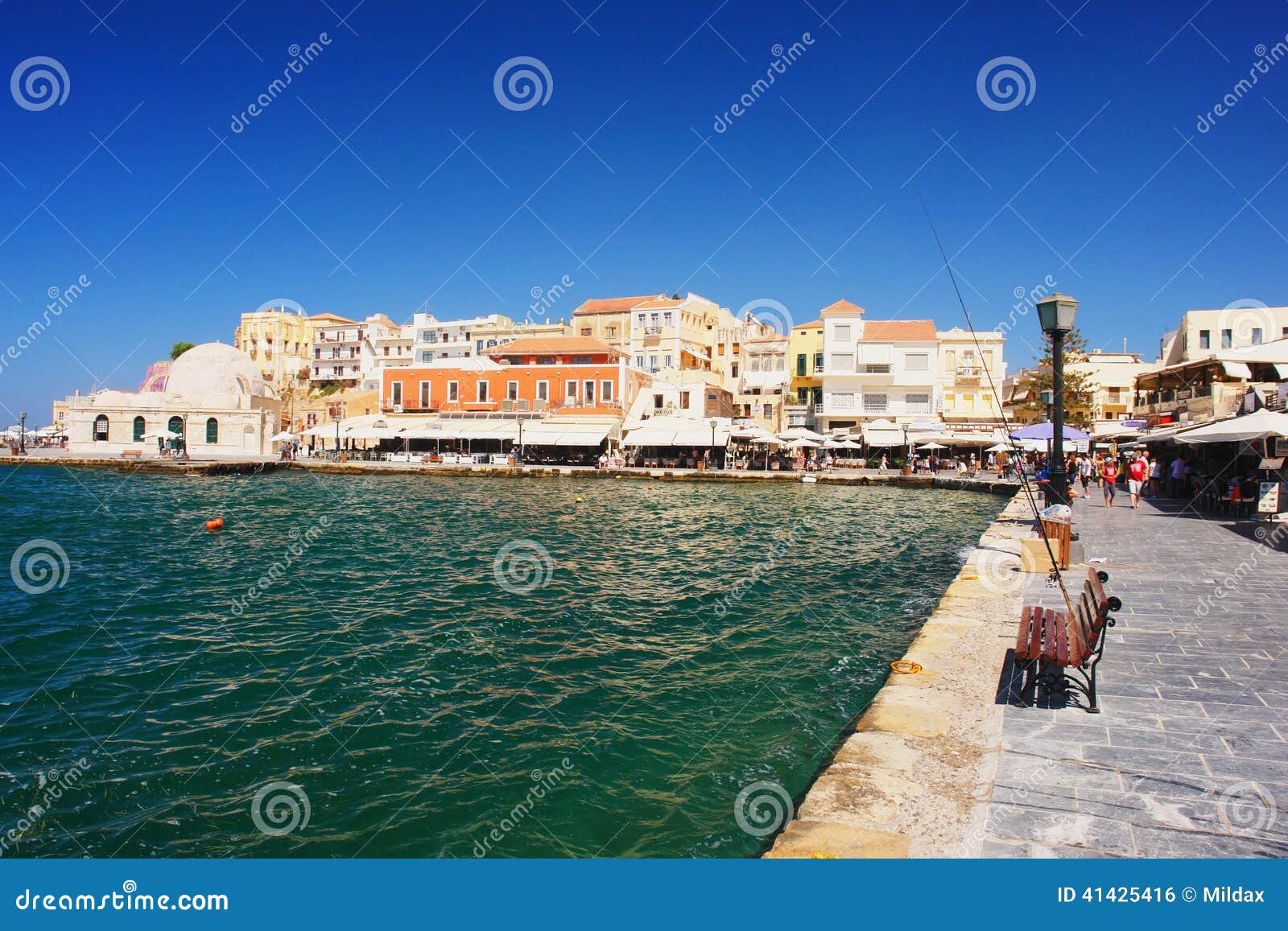 CHANIA, CRETE - JULY 17 2021: Crowds Of Tourists In The Ancient ...