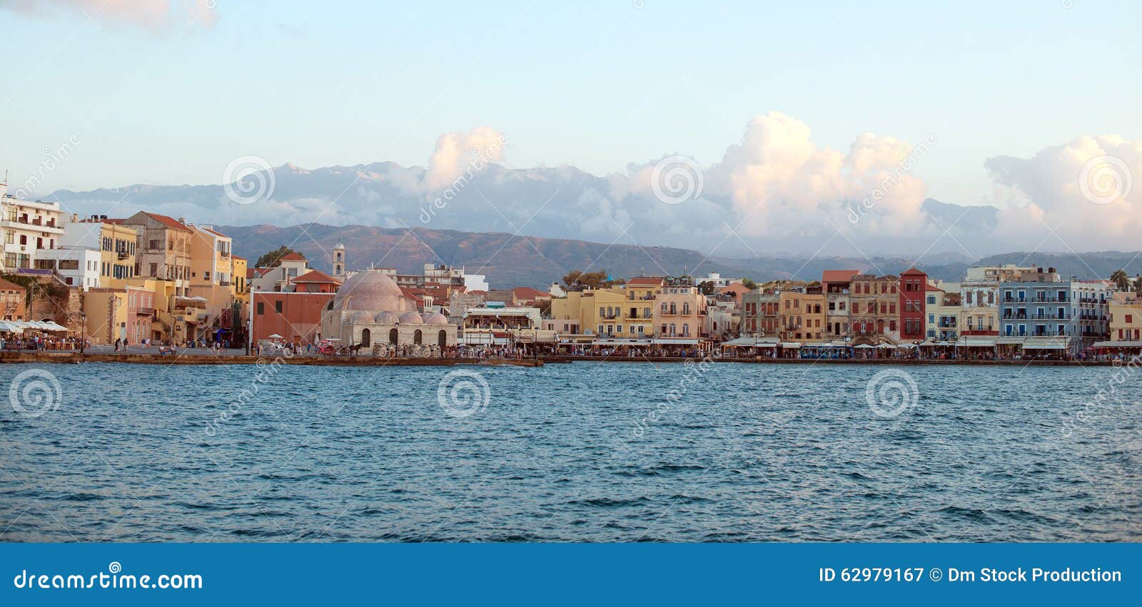 Chania, Greece. stock image. Image of pavement, blue - 62979167