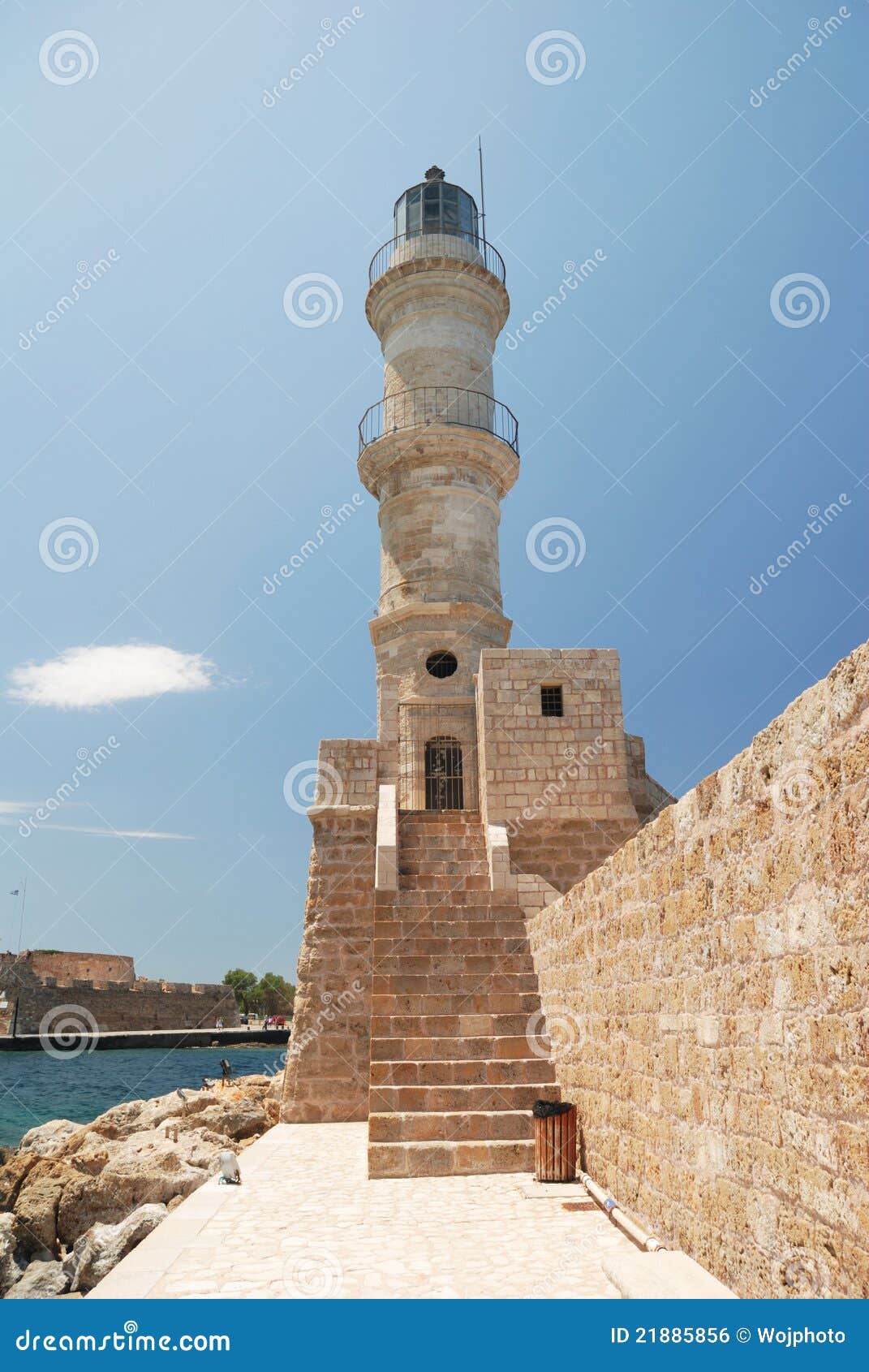 Chania Lighthouse in Crete stock photo. Image of chania - 21885856