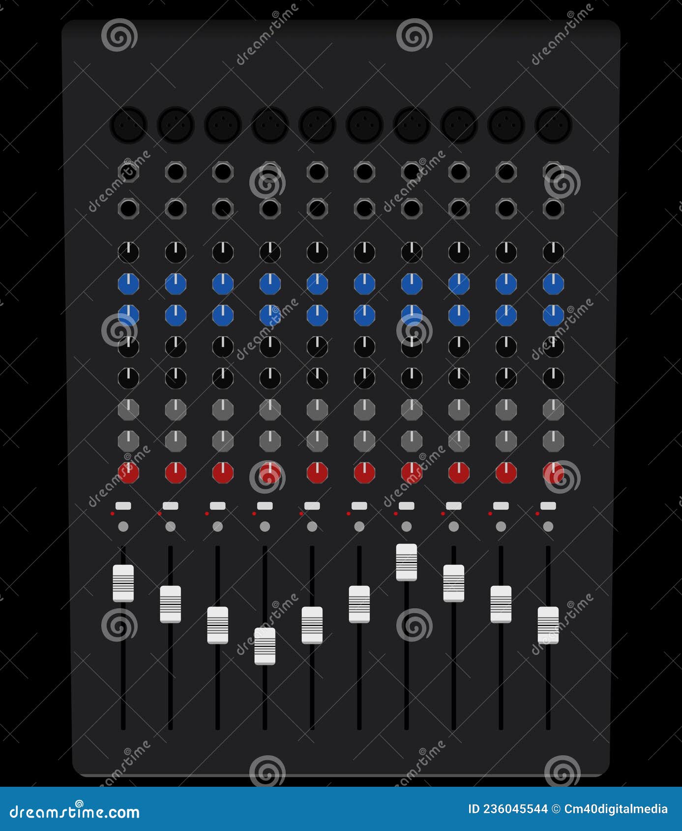 10 Channel Audio Mixer Vector Graphic Stock Photo - Illustration of ...