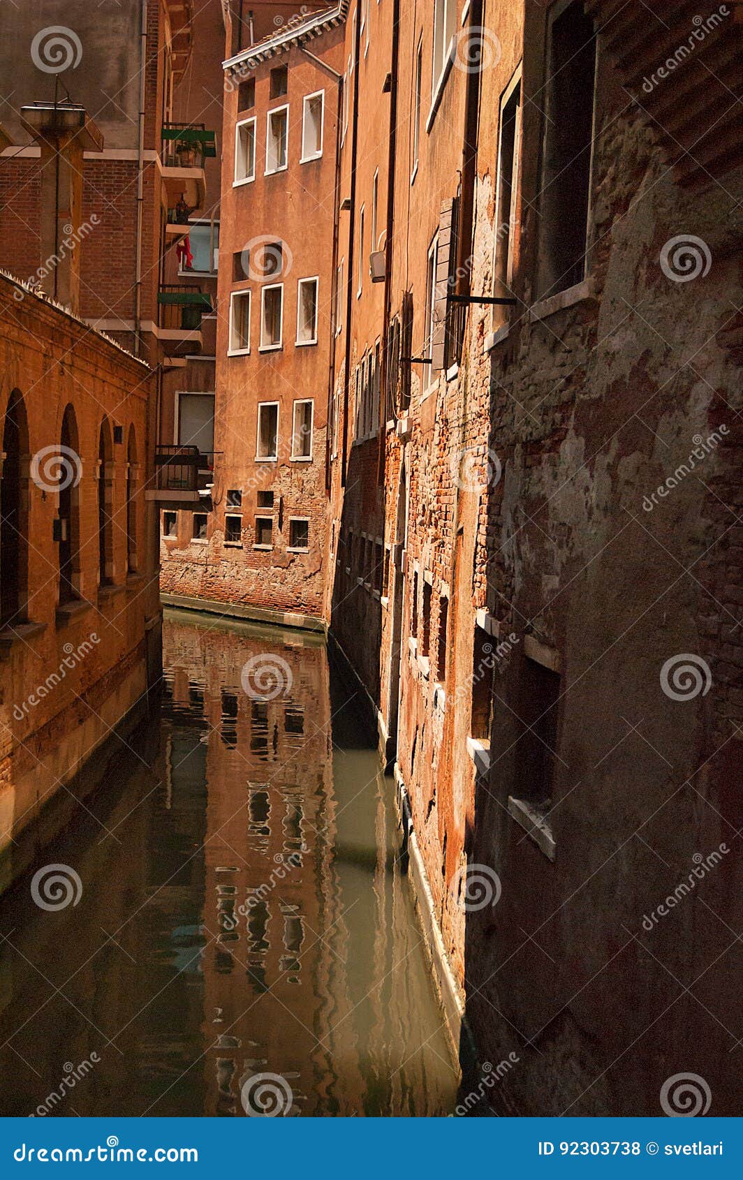 Channel with Brick Build in Venice Stock Photo - Image of exterior ...
