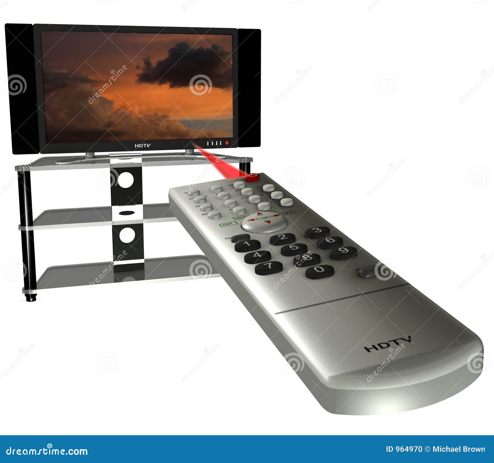 Channel Changing HDTV stock illustration. Illustration of signal - 964970