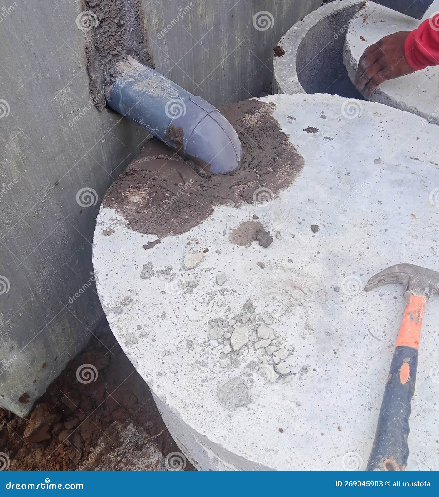 Channel Concrete pipe stock image. Image of maintain - 269045903