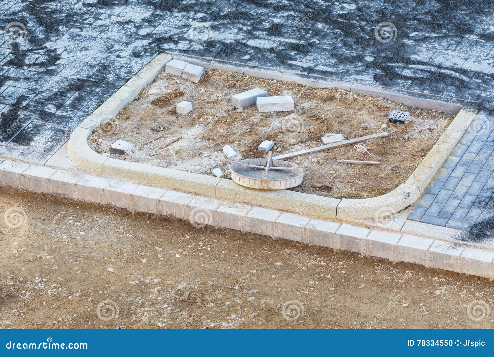 Channel Cover in the Concrete Foundation. Stock Photo - Image of ...