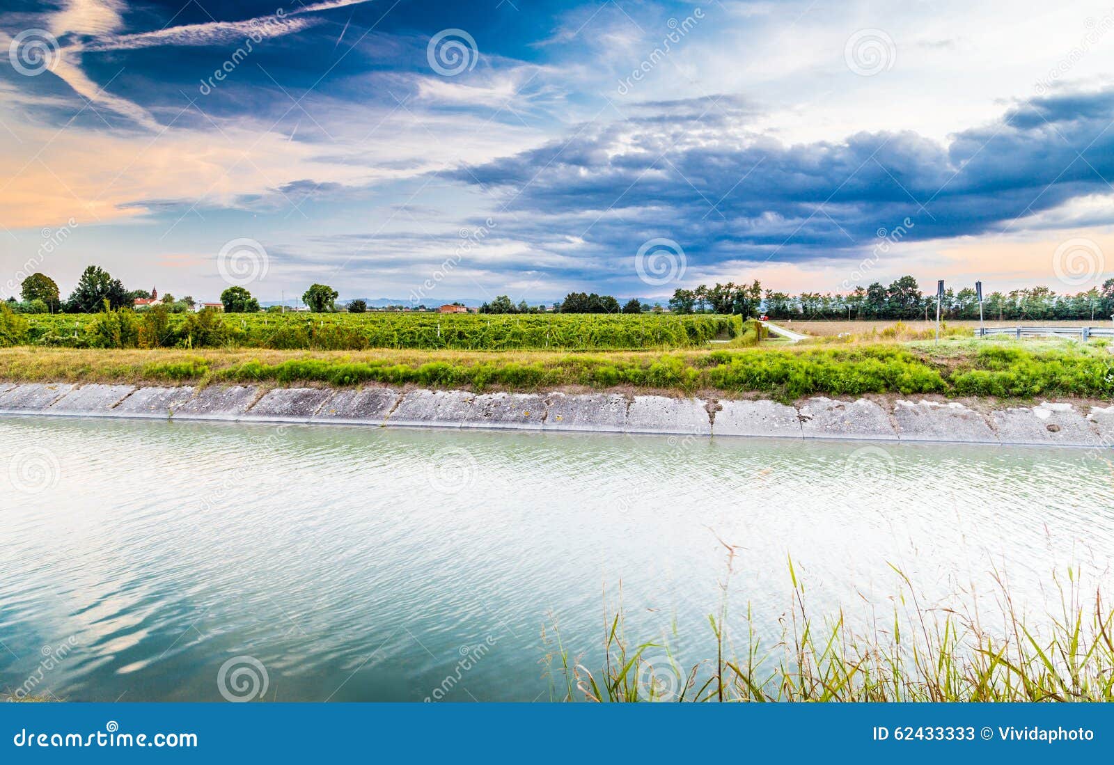 Channel for Irrigation of Cultivated Fields Stock Image - Image of ...