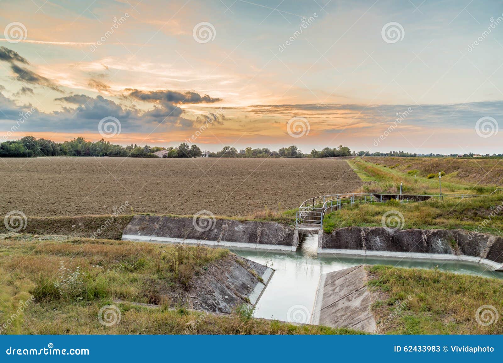 Channel for Irrigation of Cultivated Fields Stock Image - Image of crop ...