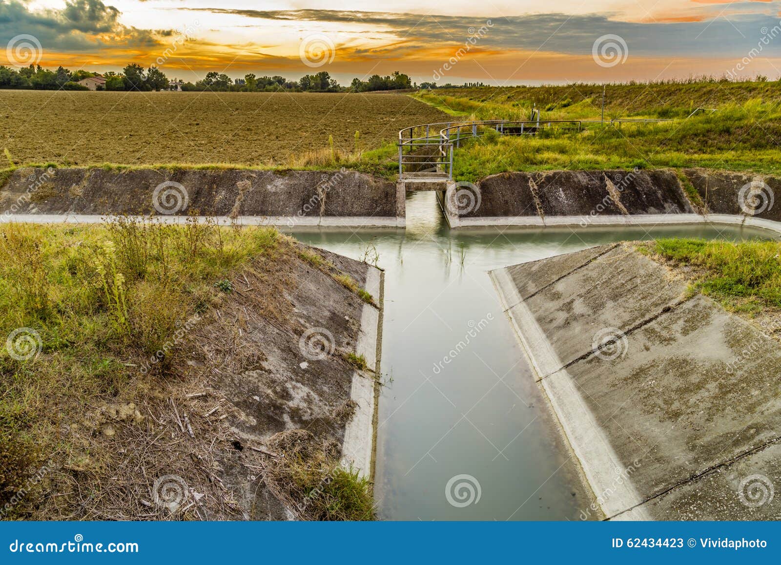 Channel for Irrigation of Cultivated Fields Stock Image - Image of ...