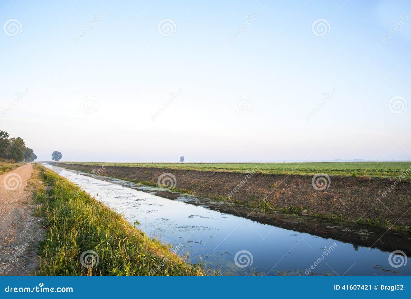 Channel for Irrigation of Land Stock Image - Image of ditches, grass ...