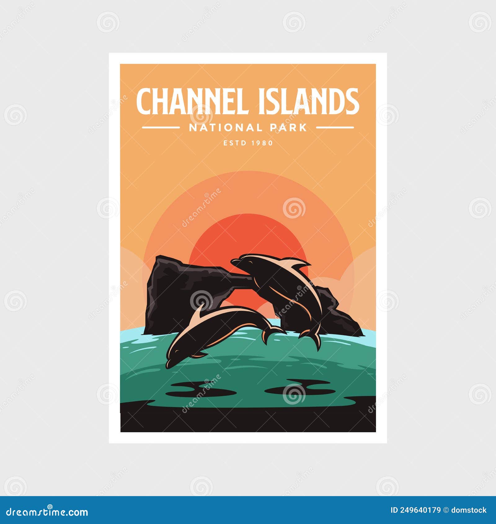 Channel Islands National Park Poster Vector Illustration Design ...