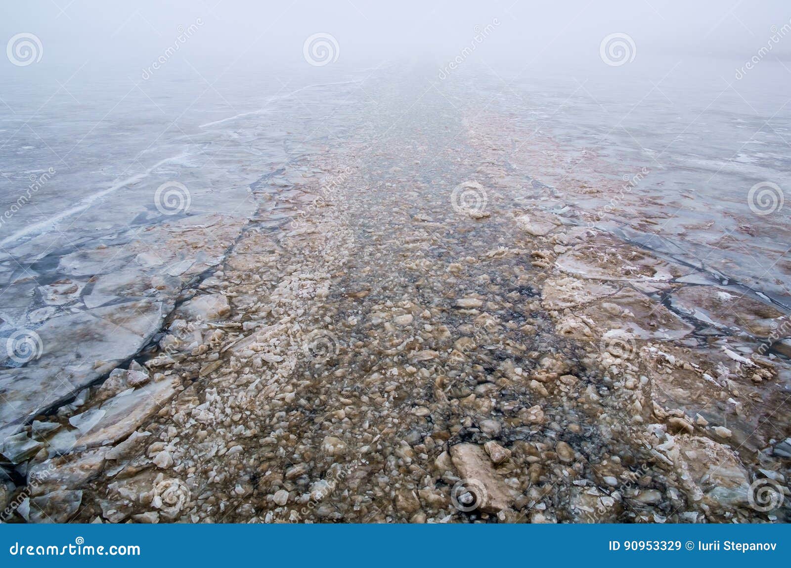 A Channel Made Of Granite Stones For The River Stream With Grass And ...