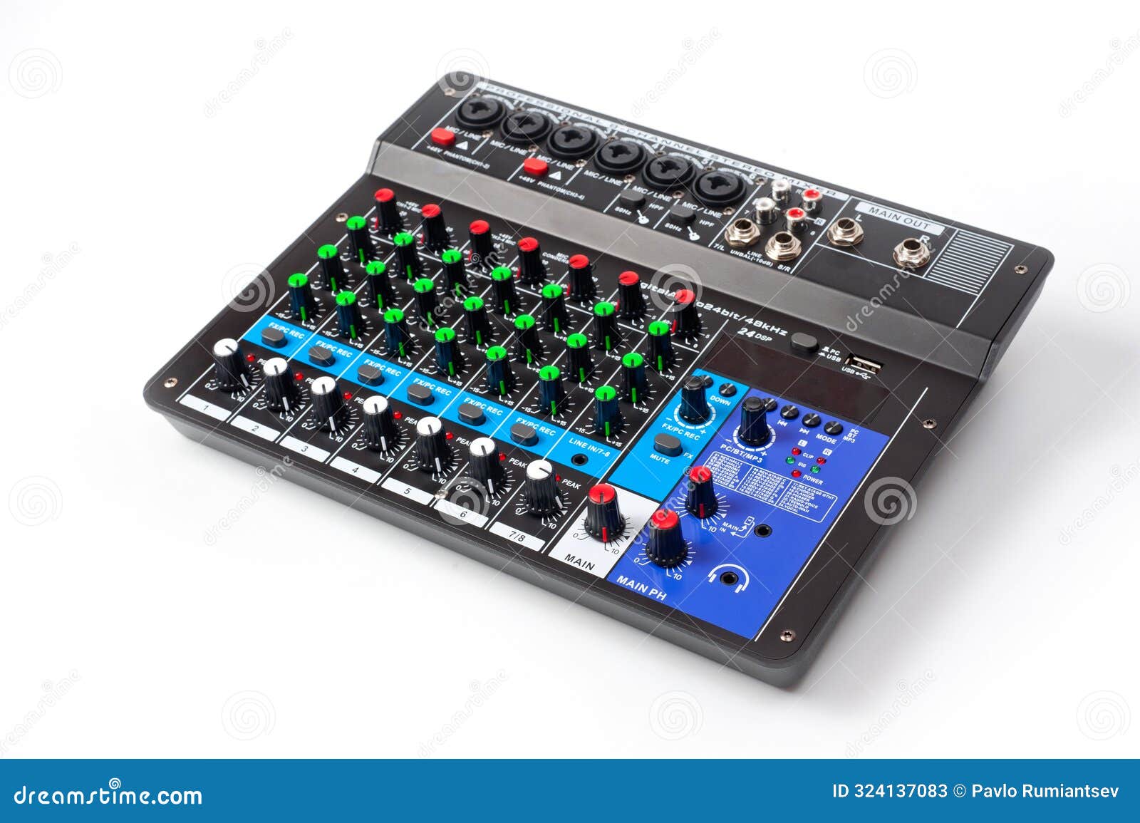 8-channel Mixing Console for Connecting Microphones and Musical ...