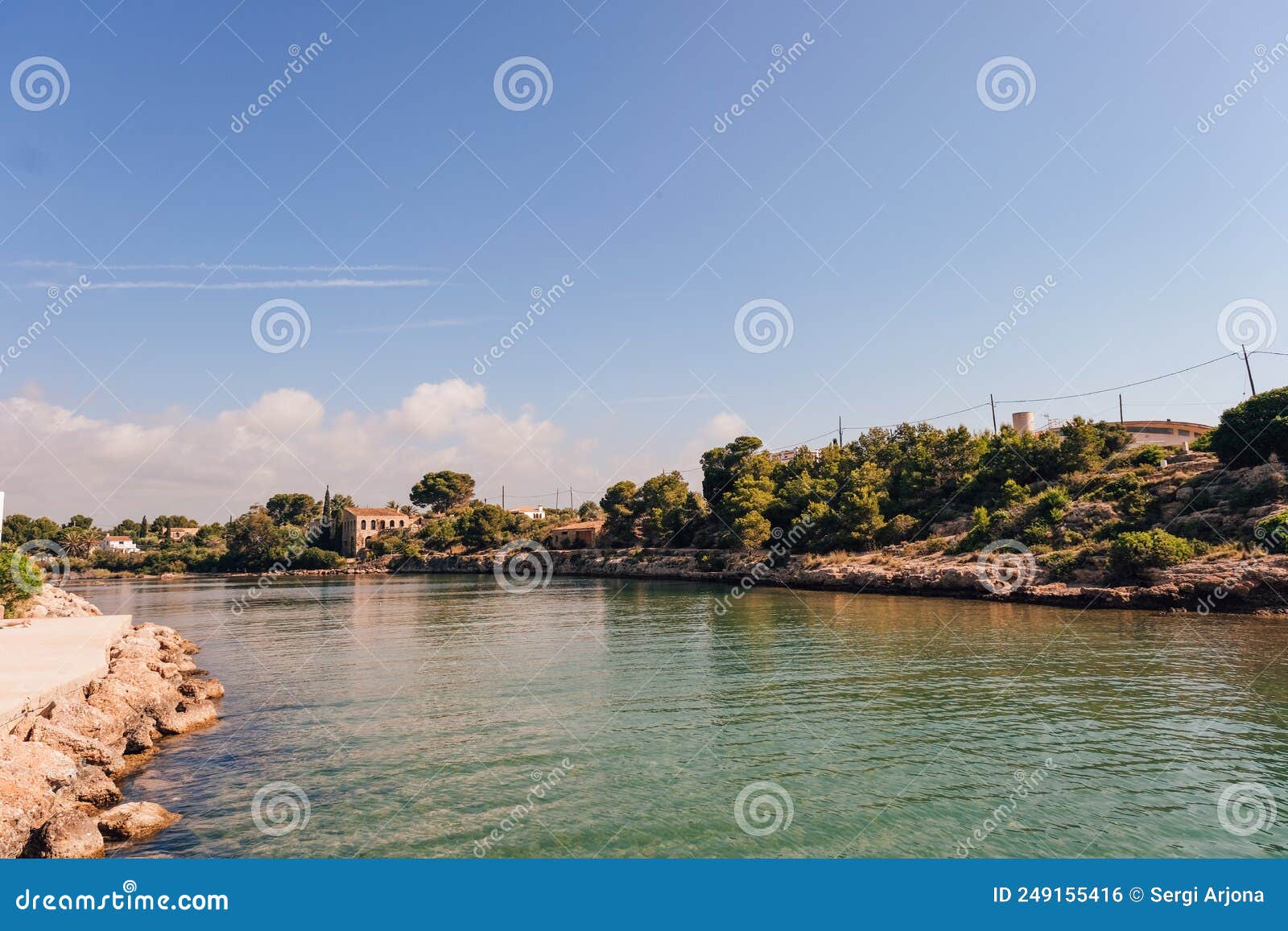 Channel of Sea Water that Enters the Land Inside Stock Photo - Image of ...