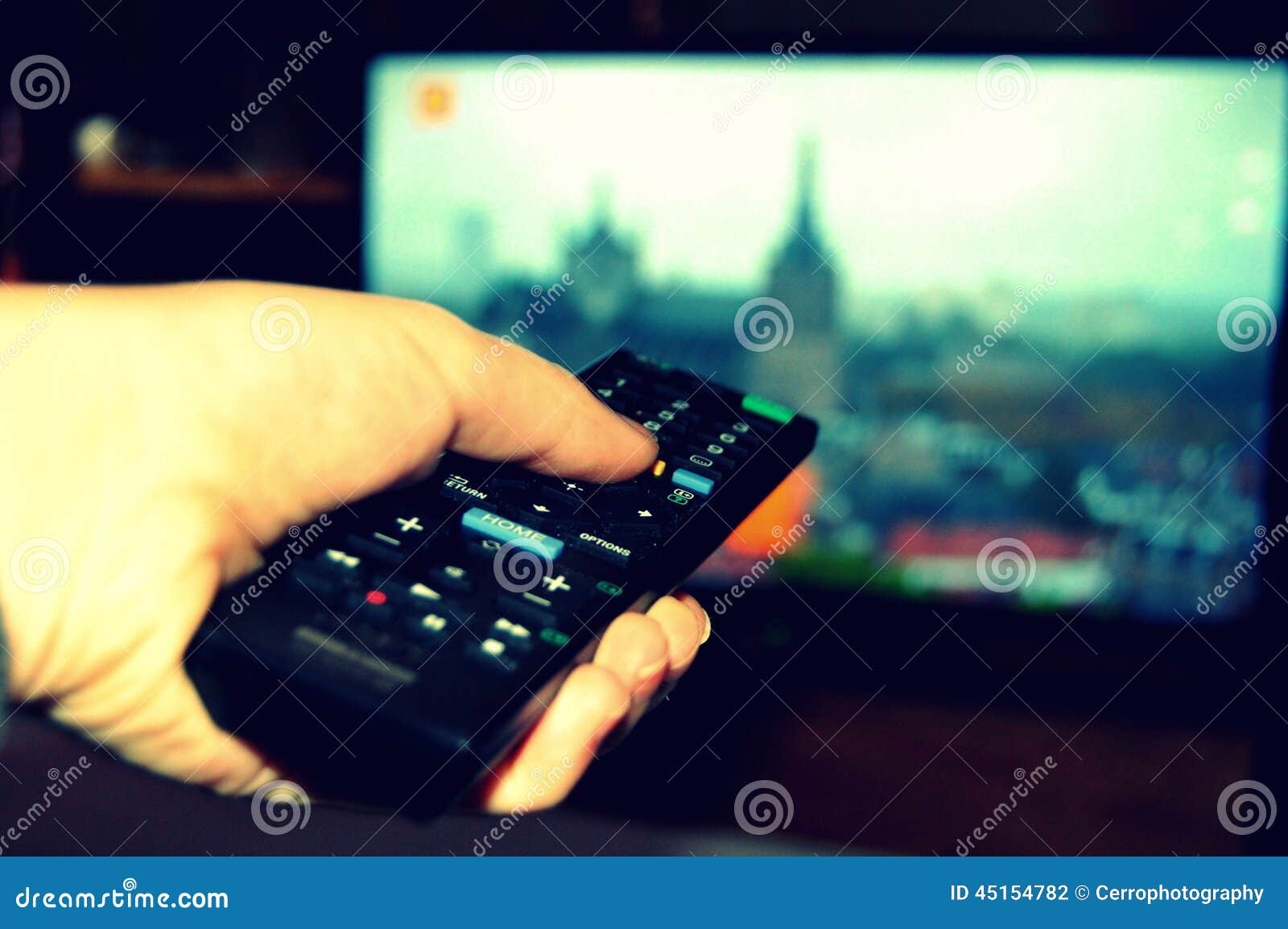 Channel Surfing on Television Stock Photo - Image of enjoyment, copy ...