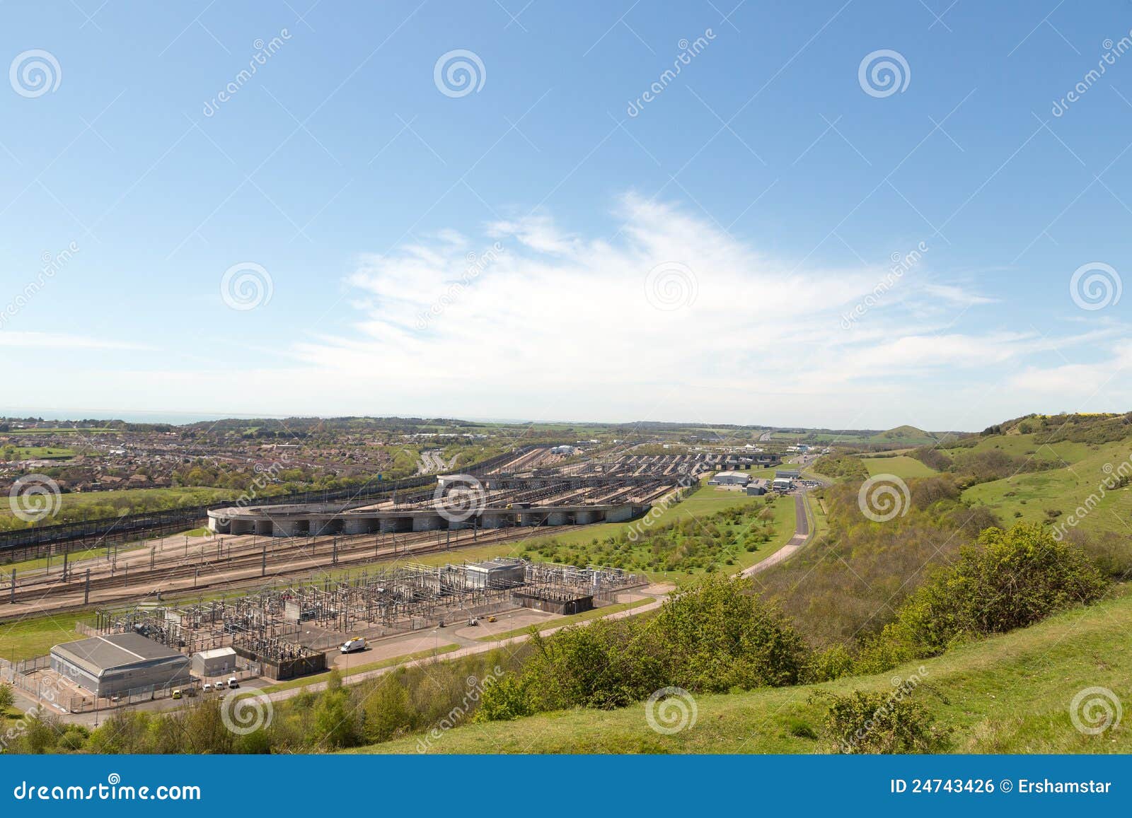Channel Tunnel Terminal at Folkestone, UK Stock Photo - Image of ...