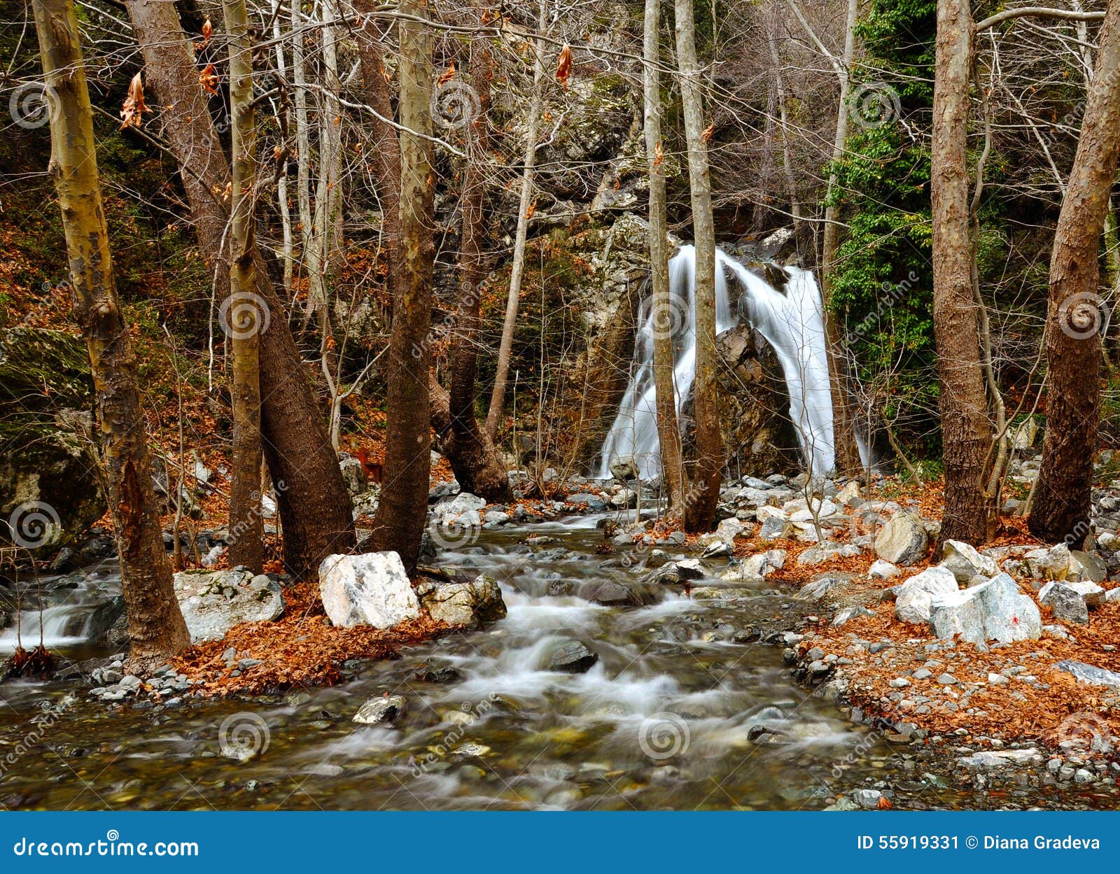 Chantara Waterfalls Cyprus stock image. Image of natural - 55919331
