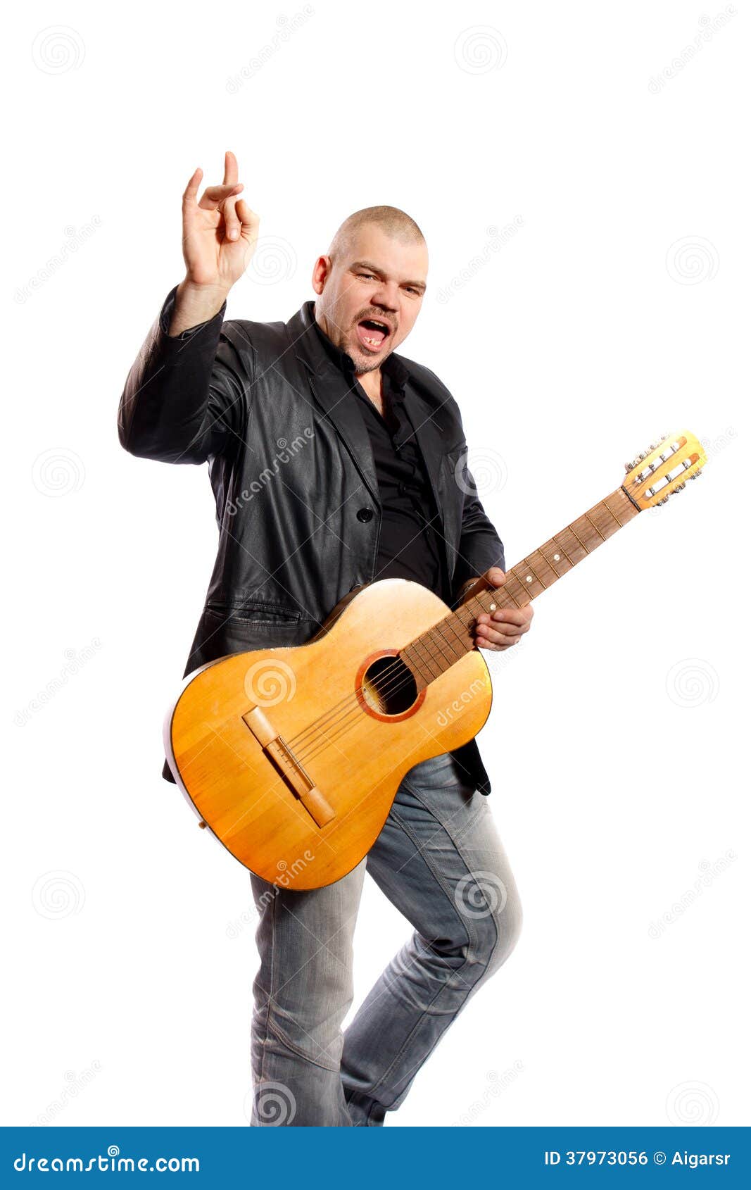 Chanteur Rock photo stock. Image du musique, beau, jeans - 37973056