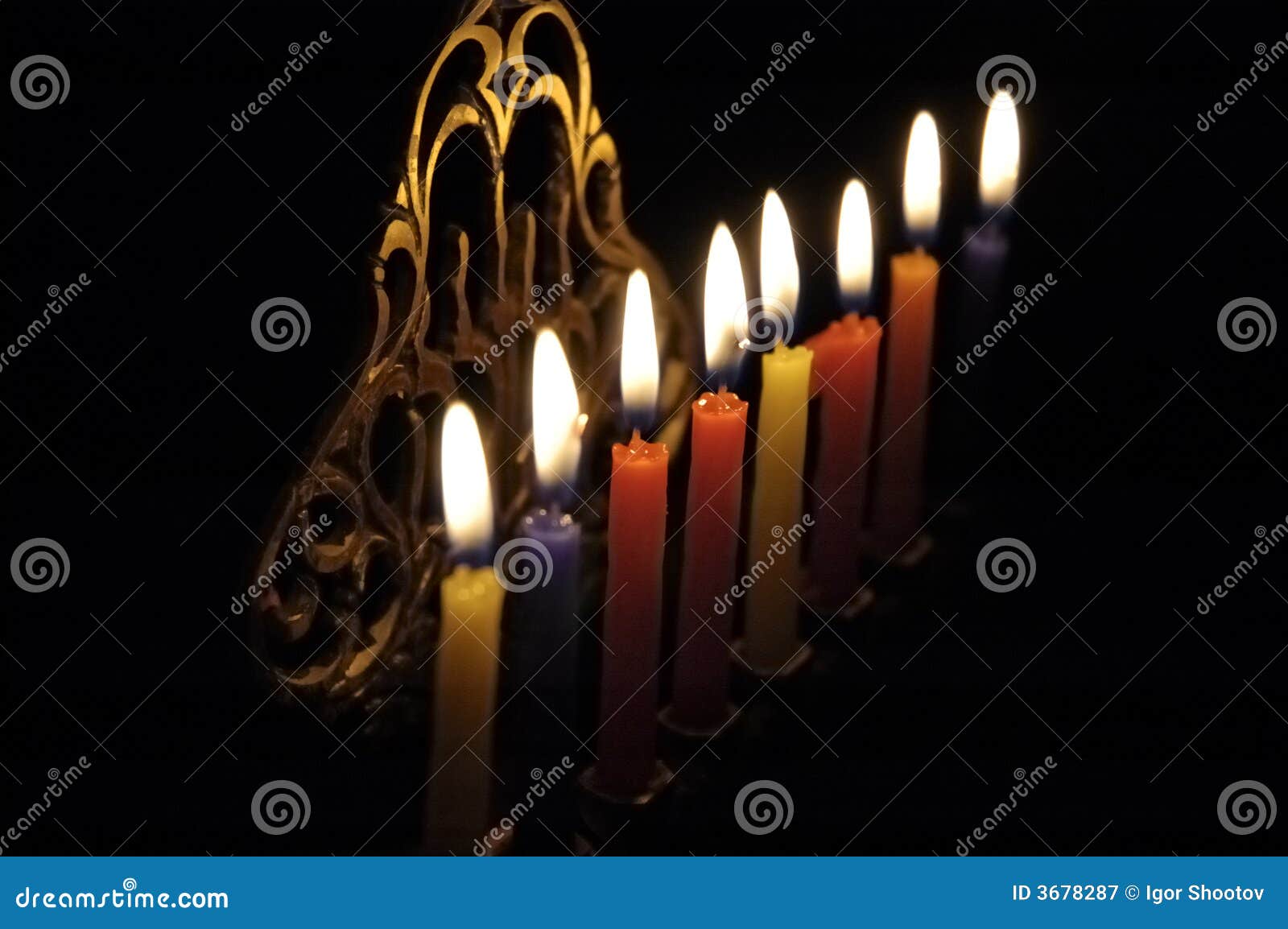 Chanuka candles stock image. Image of hanukia, hanukah - 3678287