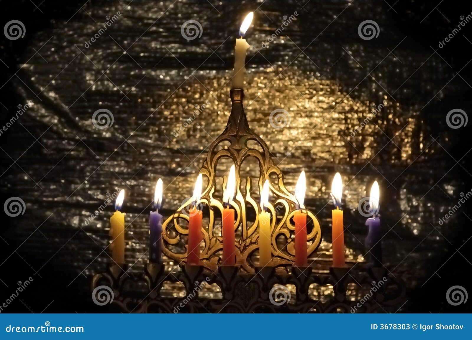 Chanuka candles stock image. Image of chanukia, bracha - 3678303