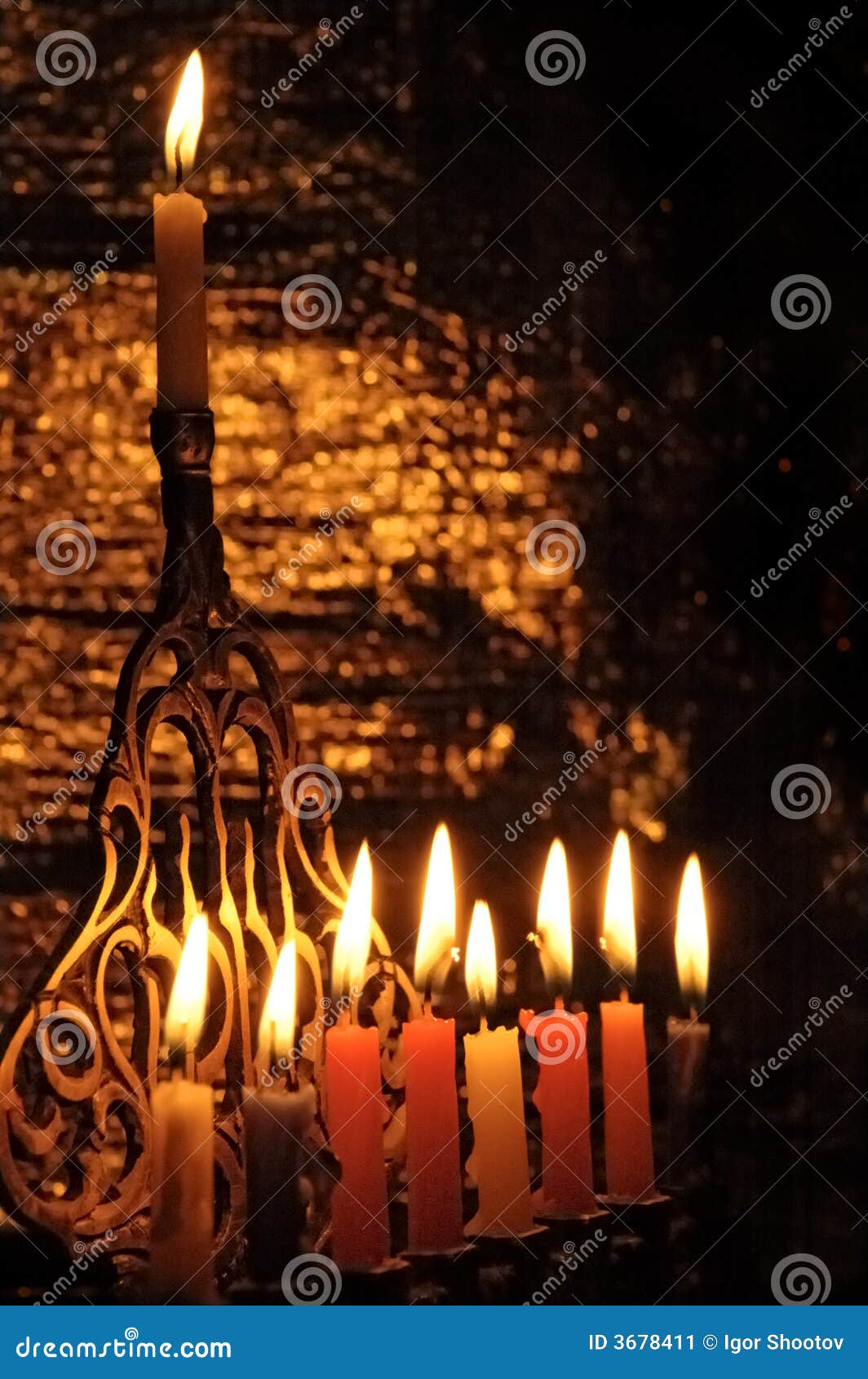 Chanuka candles stock image. Image of candlestick, hanukah - 3678411