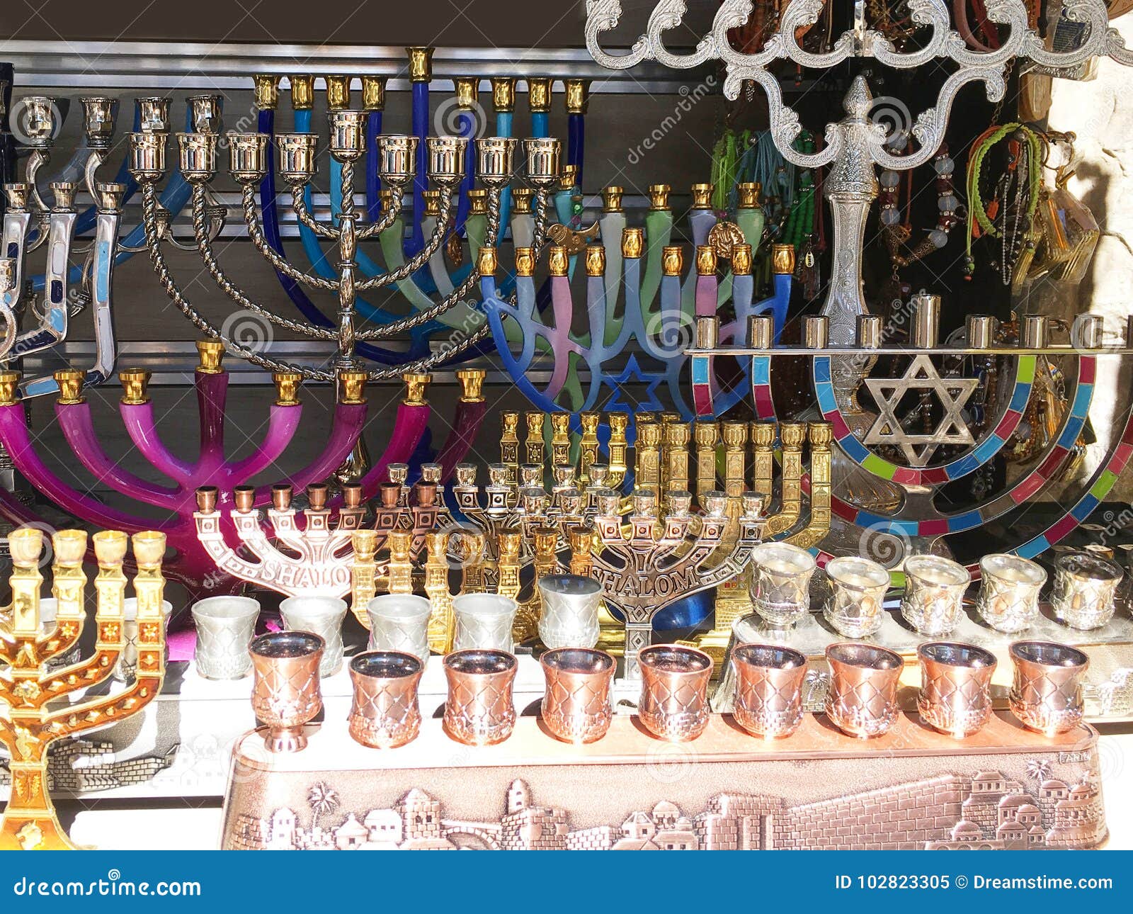 Chanukah menorahs stock image. Image of hanukha, collection - 102823305