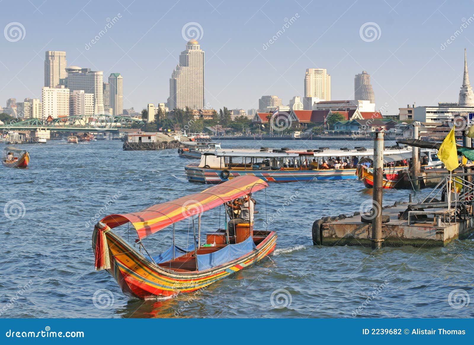 Chao Praya River in Bangkok Stock Photo - Image of panoramic, bangkok ...