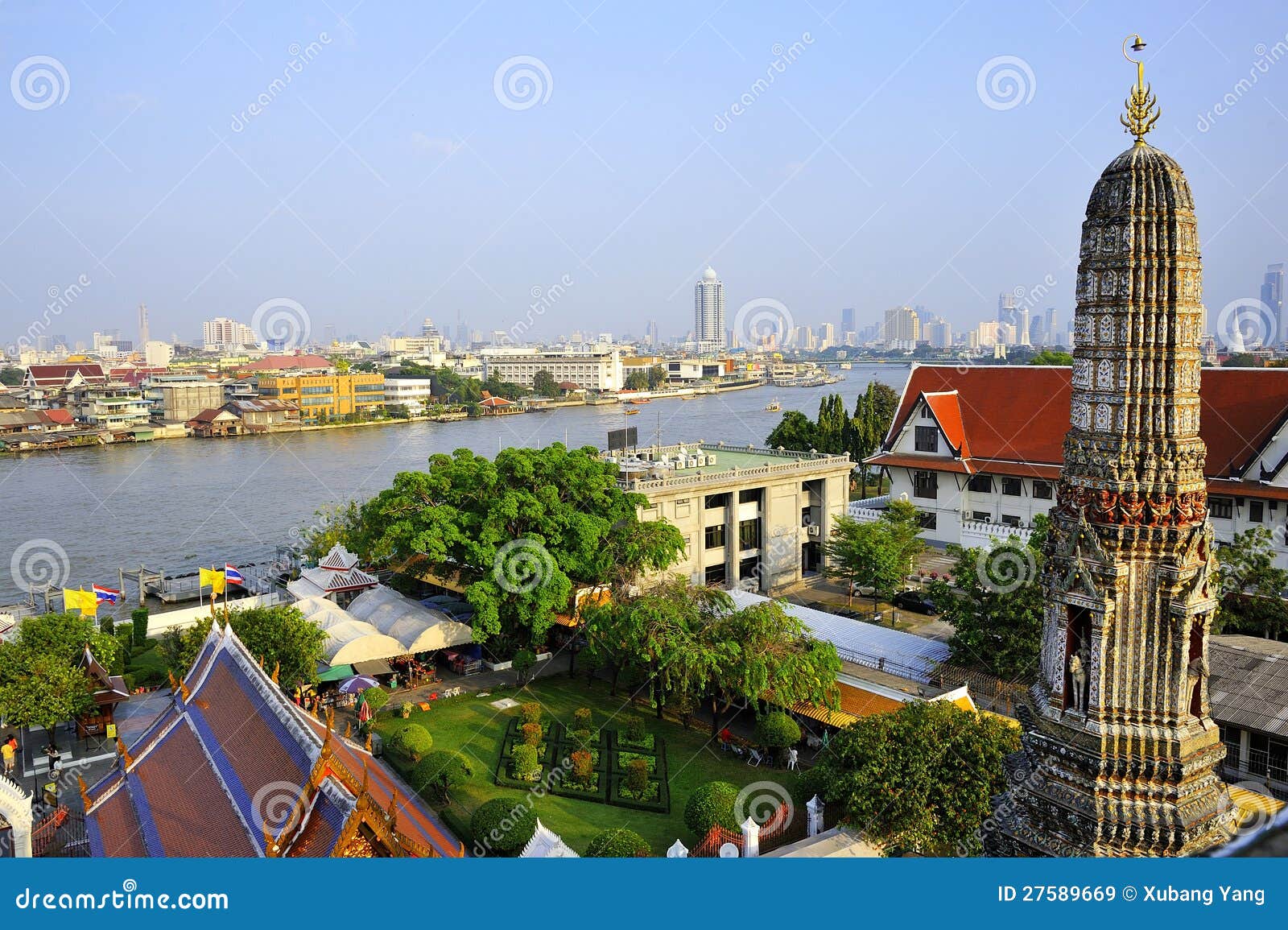 The Chao Praya River in Bangkok Stock Image - Image of buildings ...