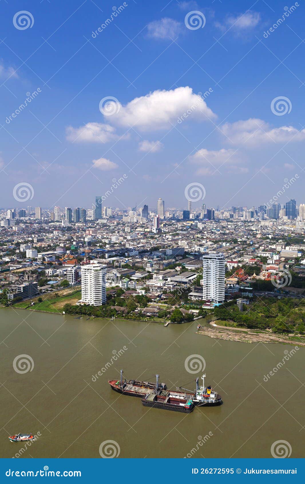 Chao Praya River City Scape Stock Image - Image of river, town: 26272595