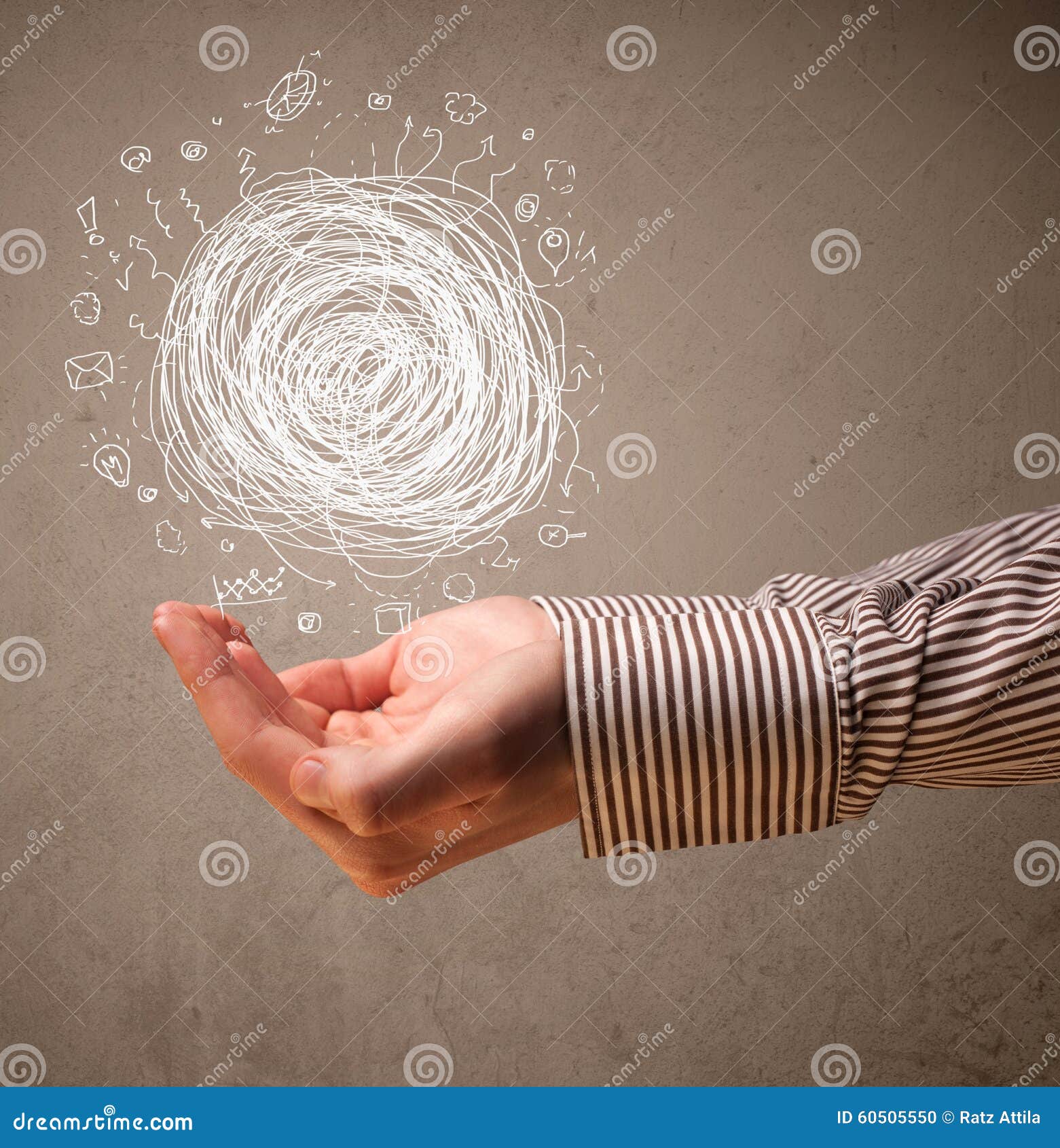 Chaos Concept in the Hand of a Businessman Stock Photo - Image of messy ...