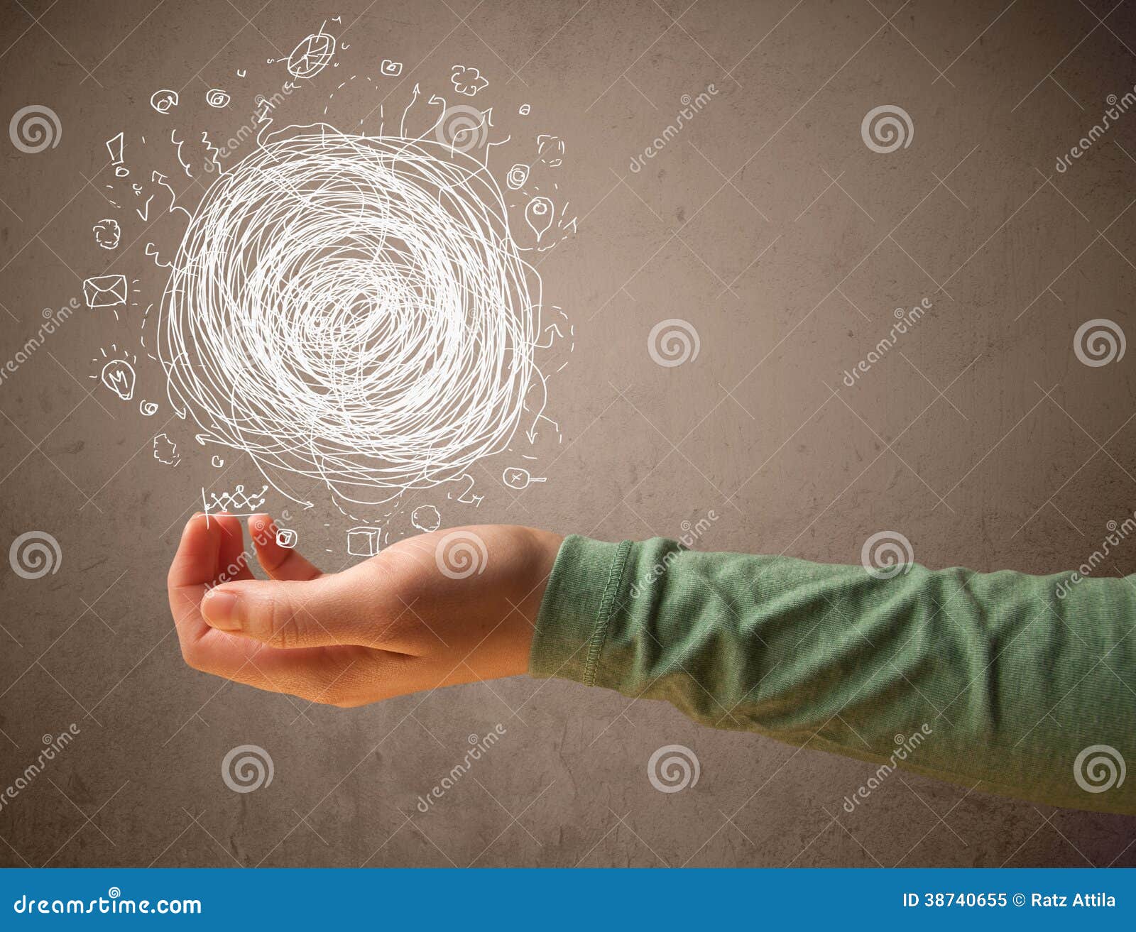 Chaos Concept in the Hand of a Woman Stock Image - Image of help ...