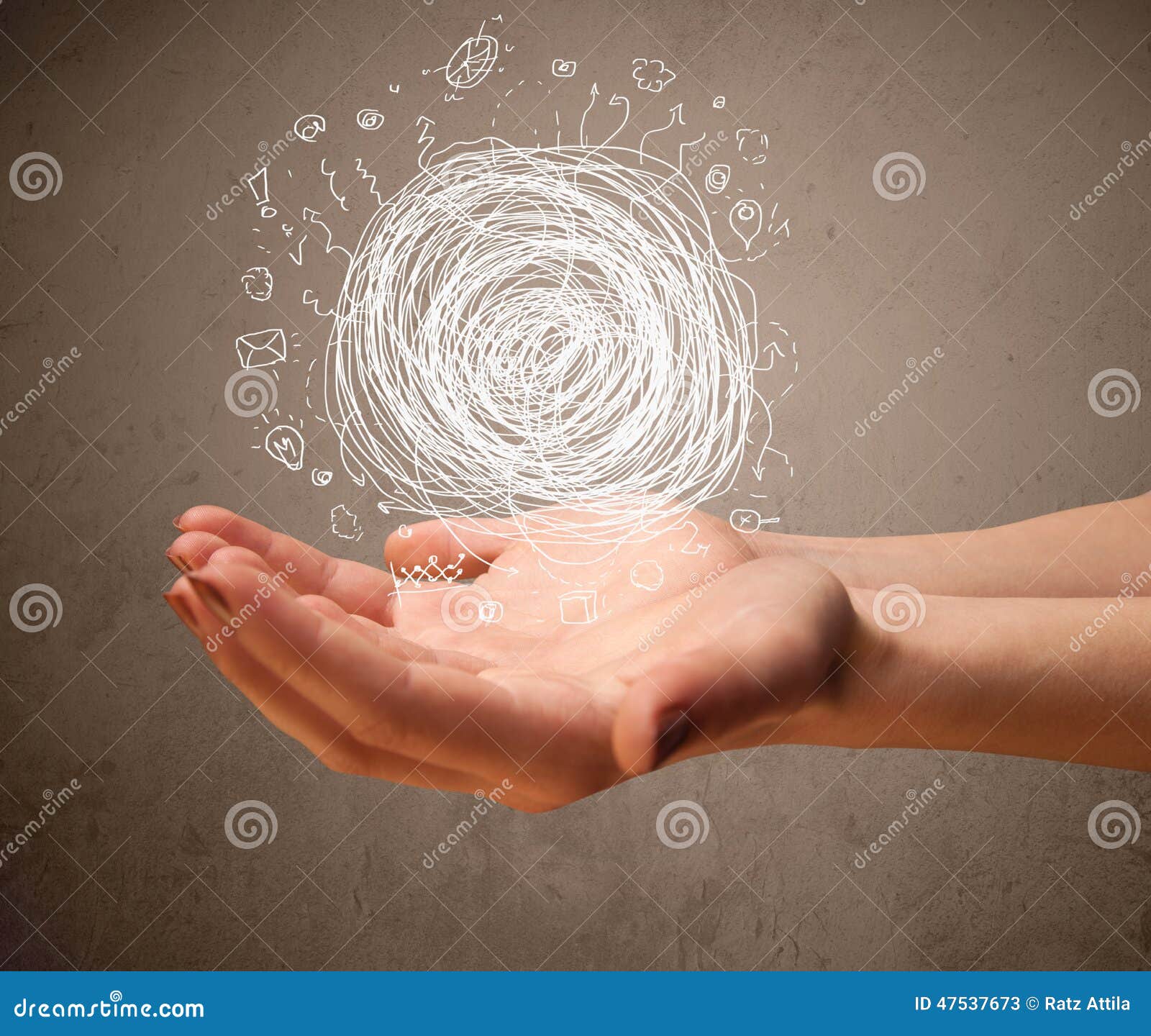Chaos Concept in the Hand of a Woman Stock Image - Image of chaotic ...