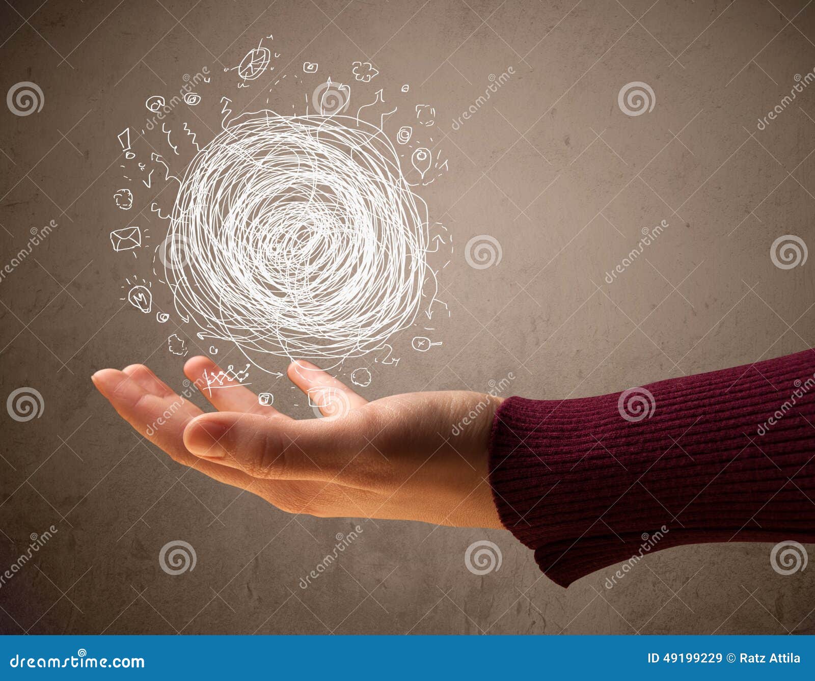 Chaos Concept in the Hand of a Woman Stock Image - Image of adult ...