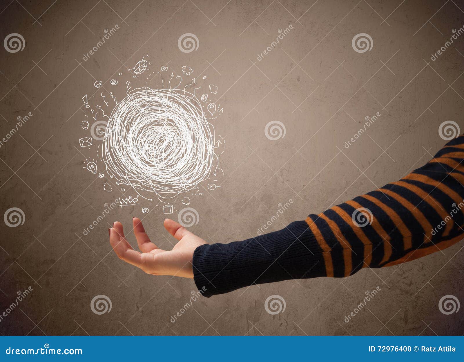 Chaos Concept in the Hand of a Woman Stock Photo - Image of chaotic ...