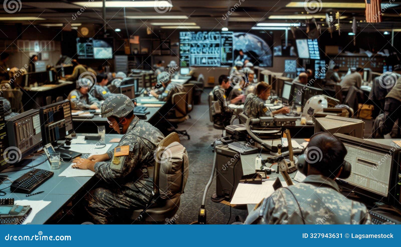 The Chaos And Confusion In A War Command Center Royalty-Free Stock ...