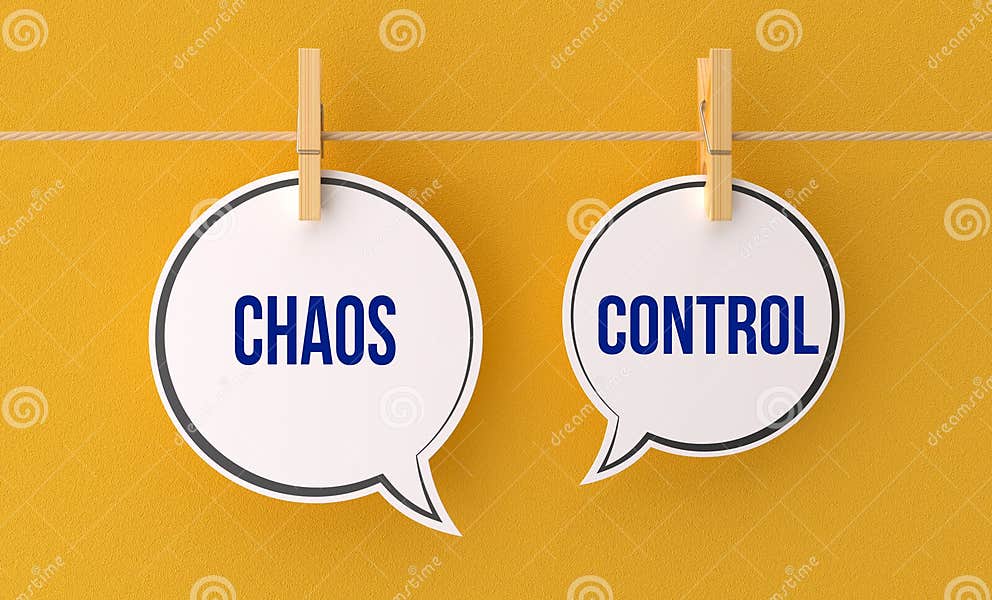 Chaos and Control Text Message.Speech Bubbles Attached To a String with ...