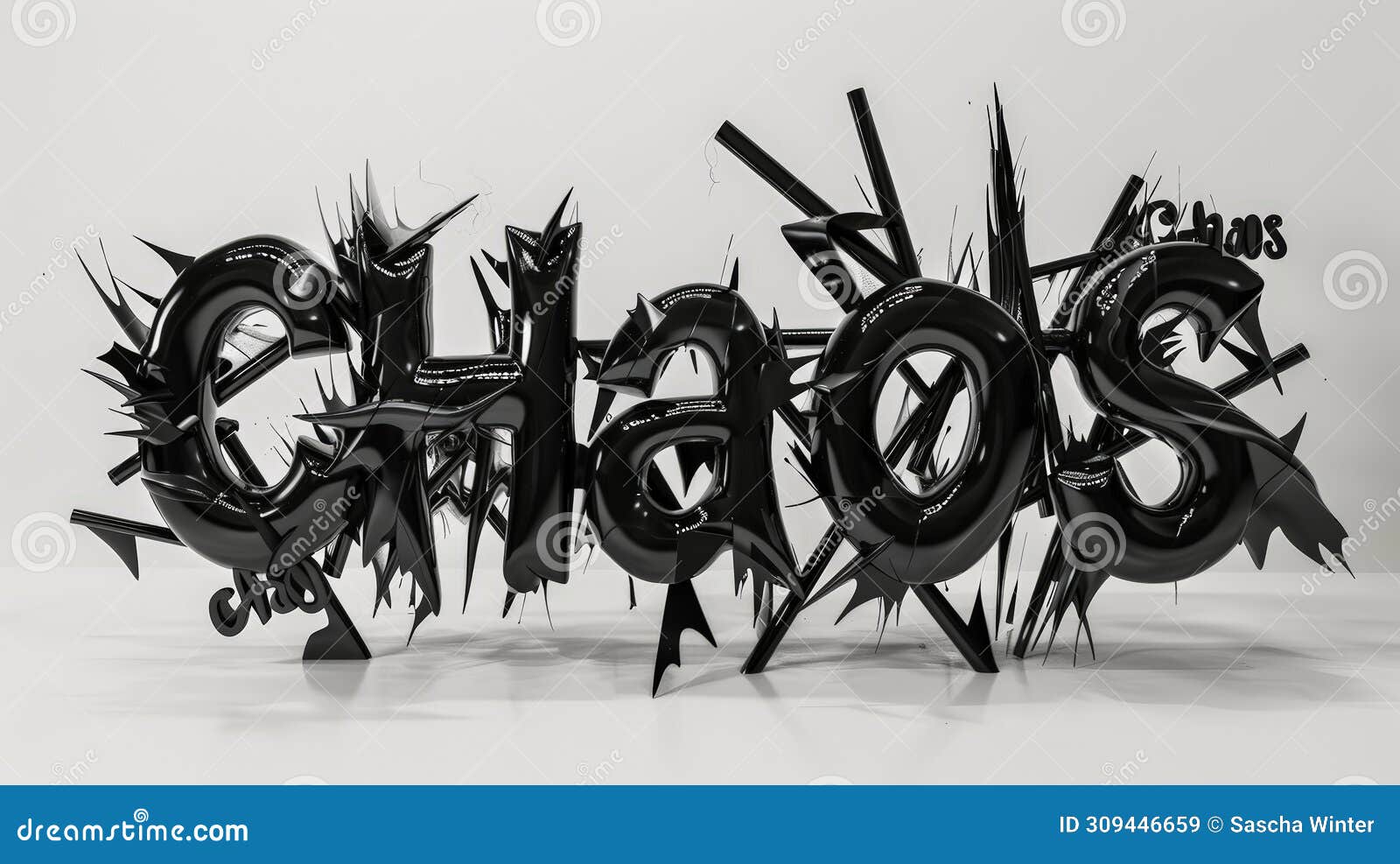 Chaos in 3D: Solid Phenolic Resin Typography Stock Image - Image of ...