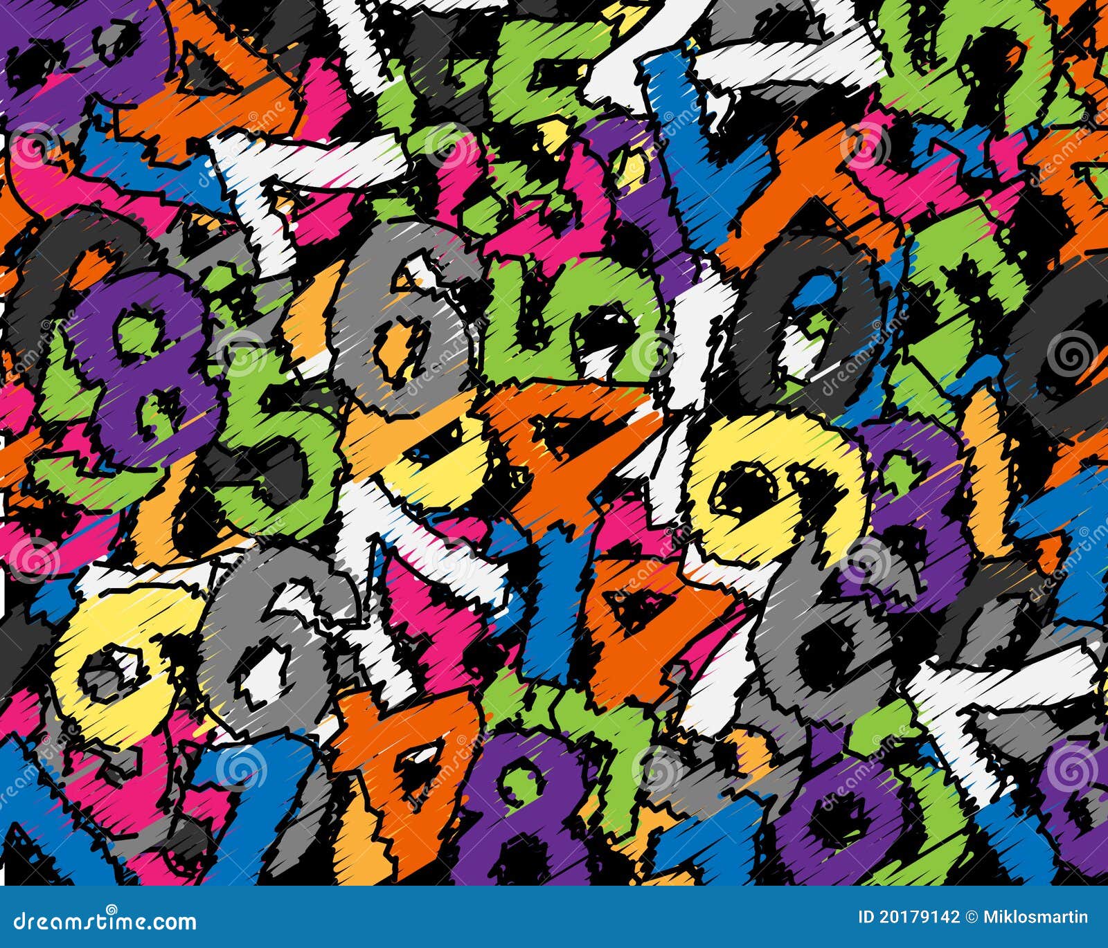 Chaos of numbers stock illustration. Illustration of comics - 20179142