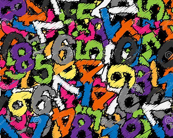 Chaos of numbers stock illustration. Illustration of comics - 20179142