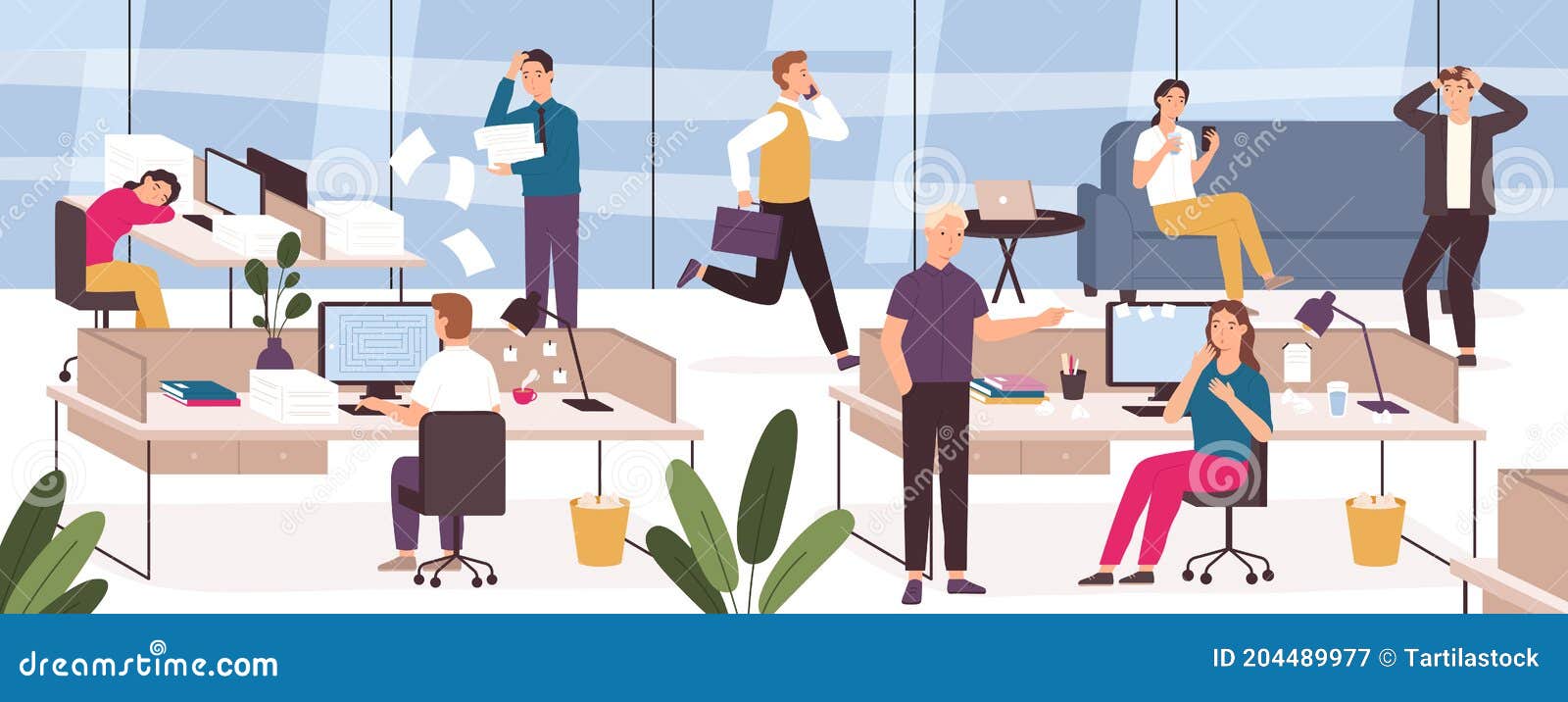 Cartoon People In Chaos