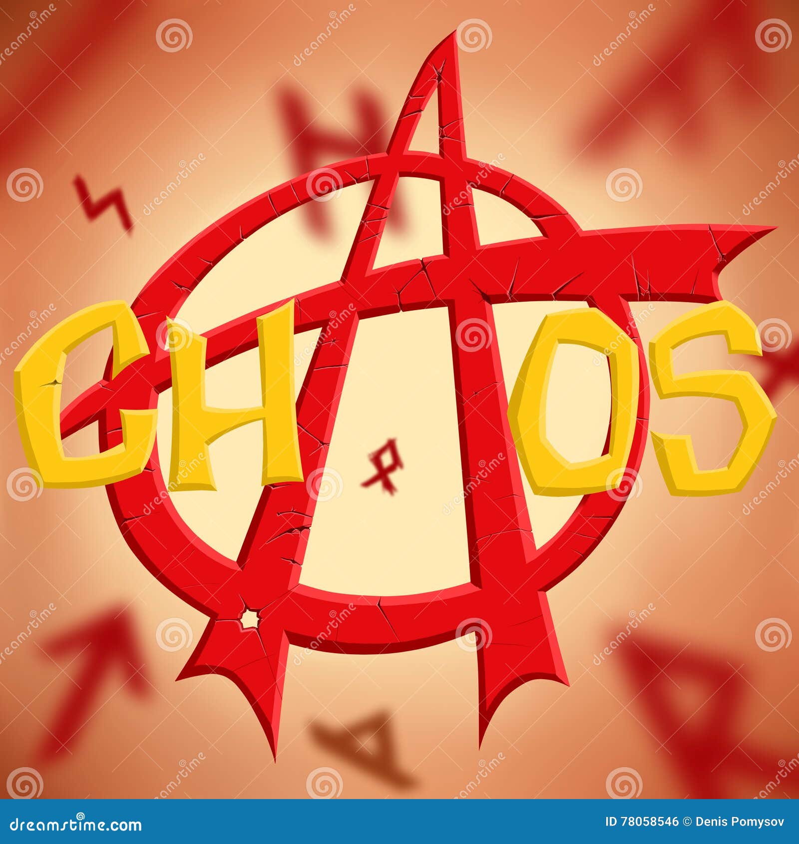 Chaos sign Image stock illustration. Illustration of sign - 78058546