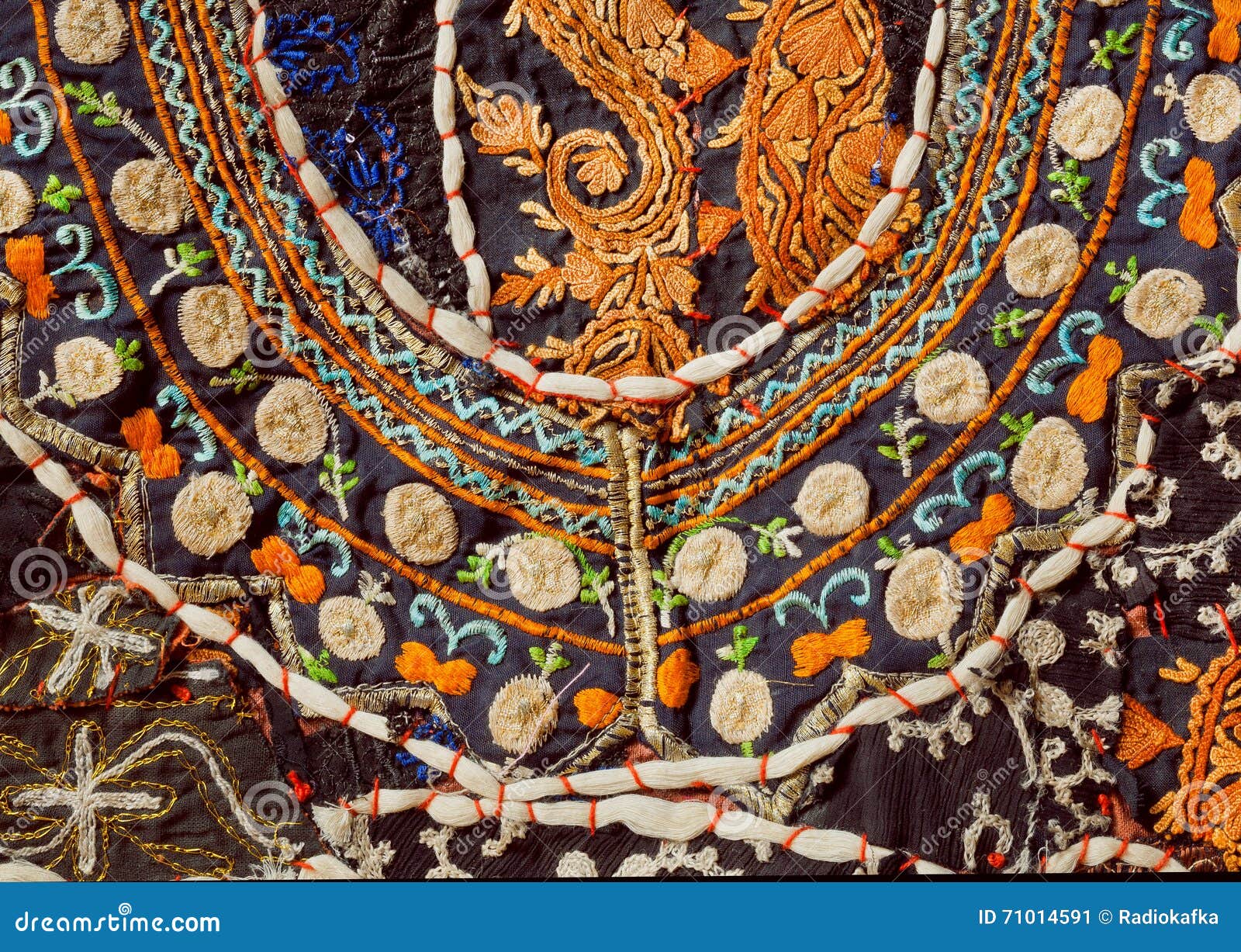 Chaos of Stitching Thread on Surface of Indian Patchwork Carpet with ...