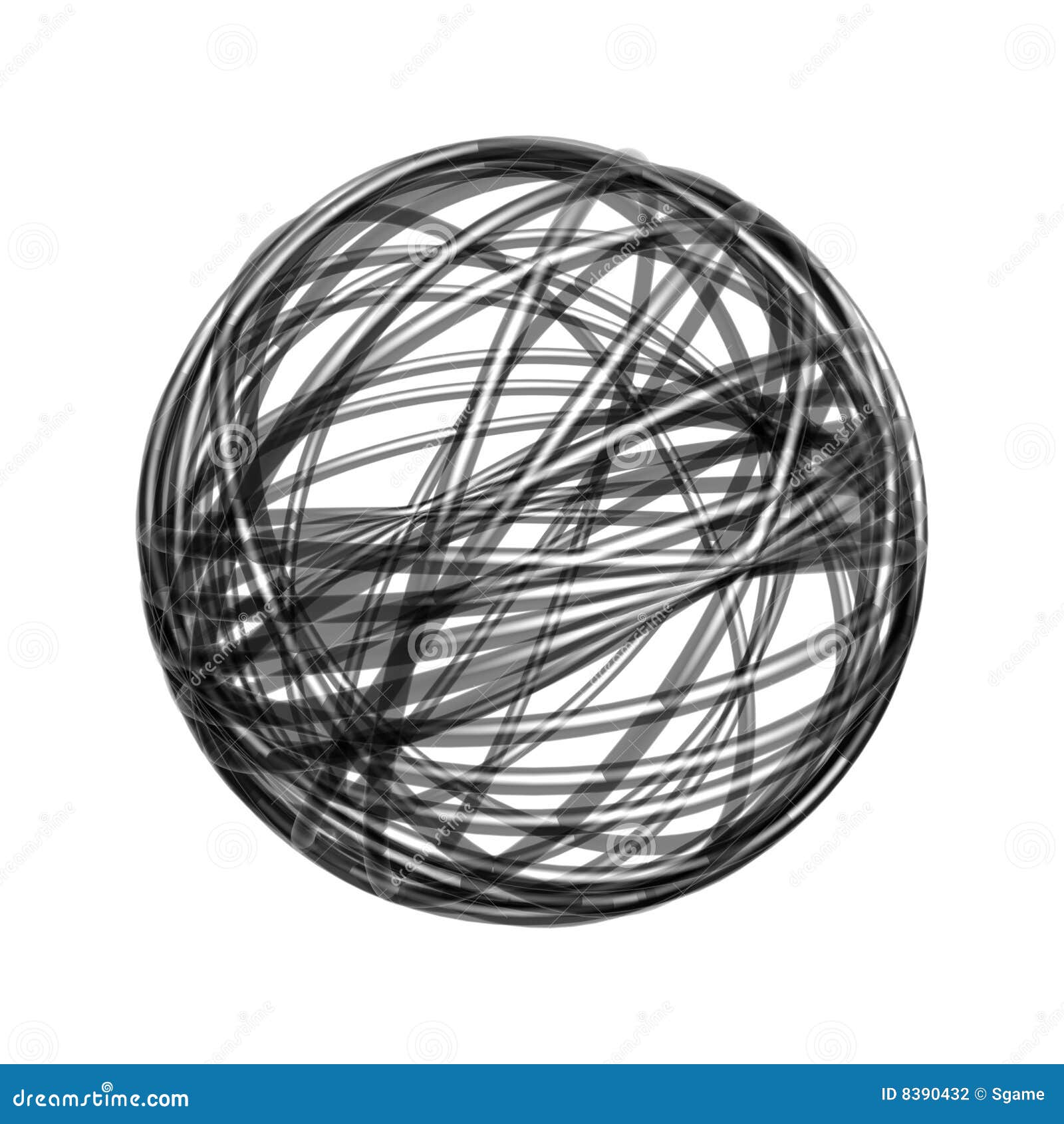 Chaos wire ball stock illustration. Illustration of sketch - 8390432