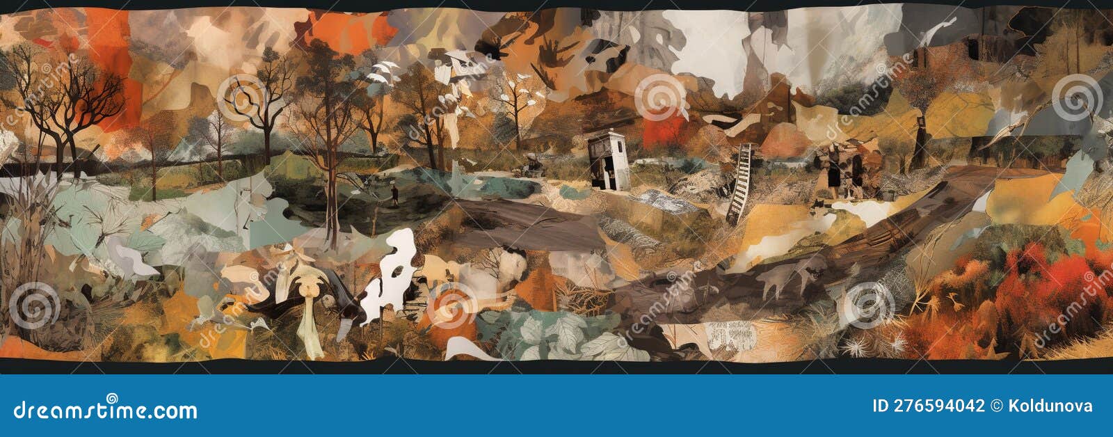 Chaotic, Abstract Collage Featuring Intermingling Images of ...